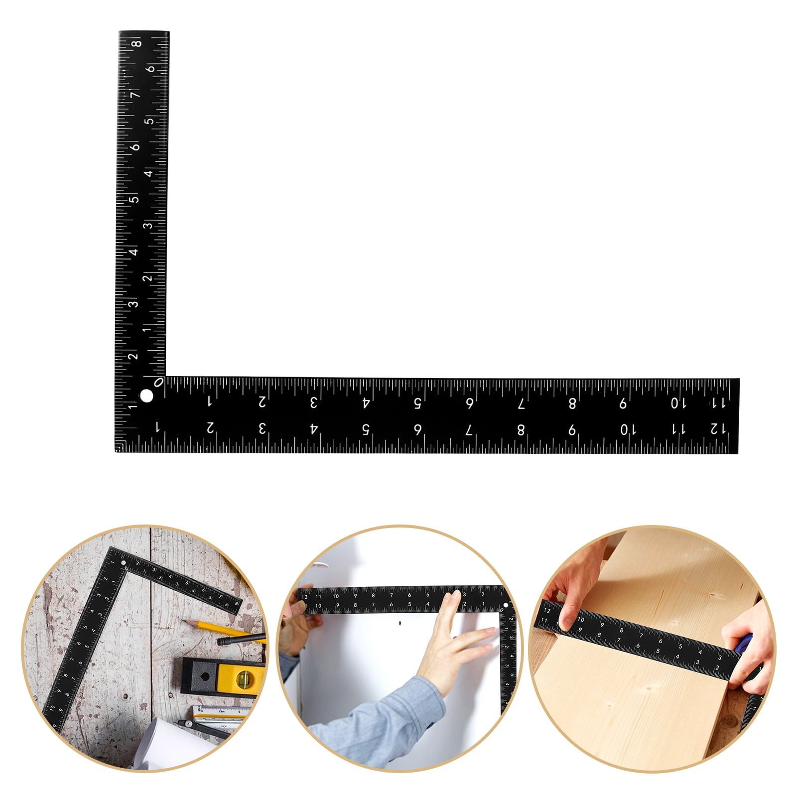 FRCOLOR Carpenter Ruler Steel Angle Ruler L-shaped Ruler Right Angle Ruler Professional ...