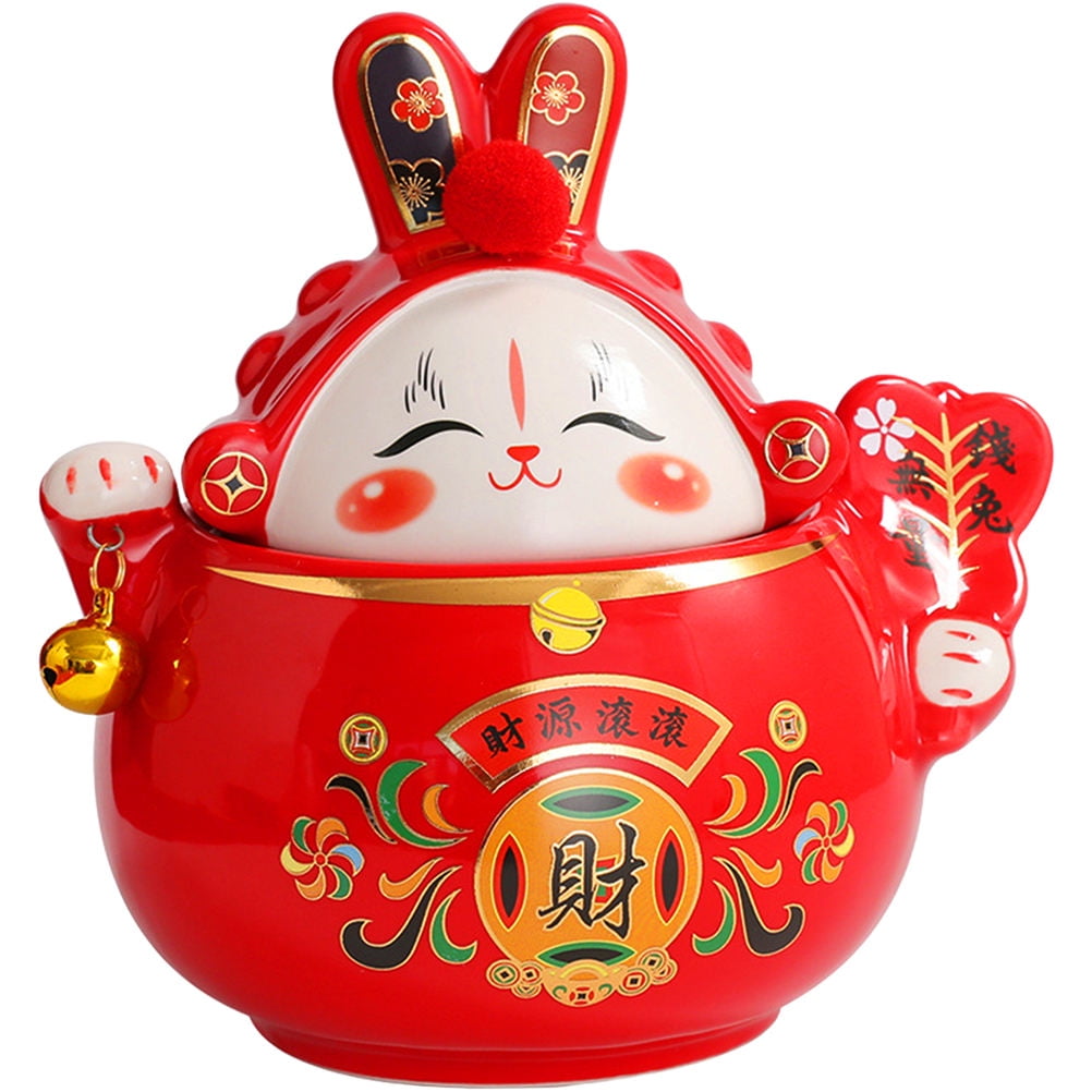 FRCOLOR Ceramic Container with Lid Tea Storage Tank Airtight Jars Red ...
