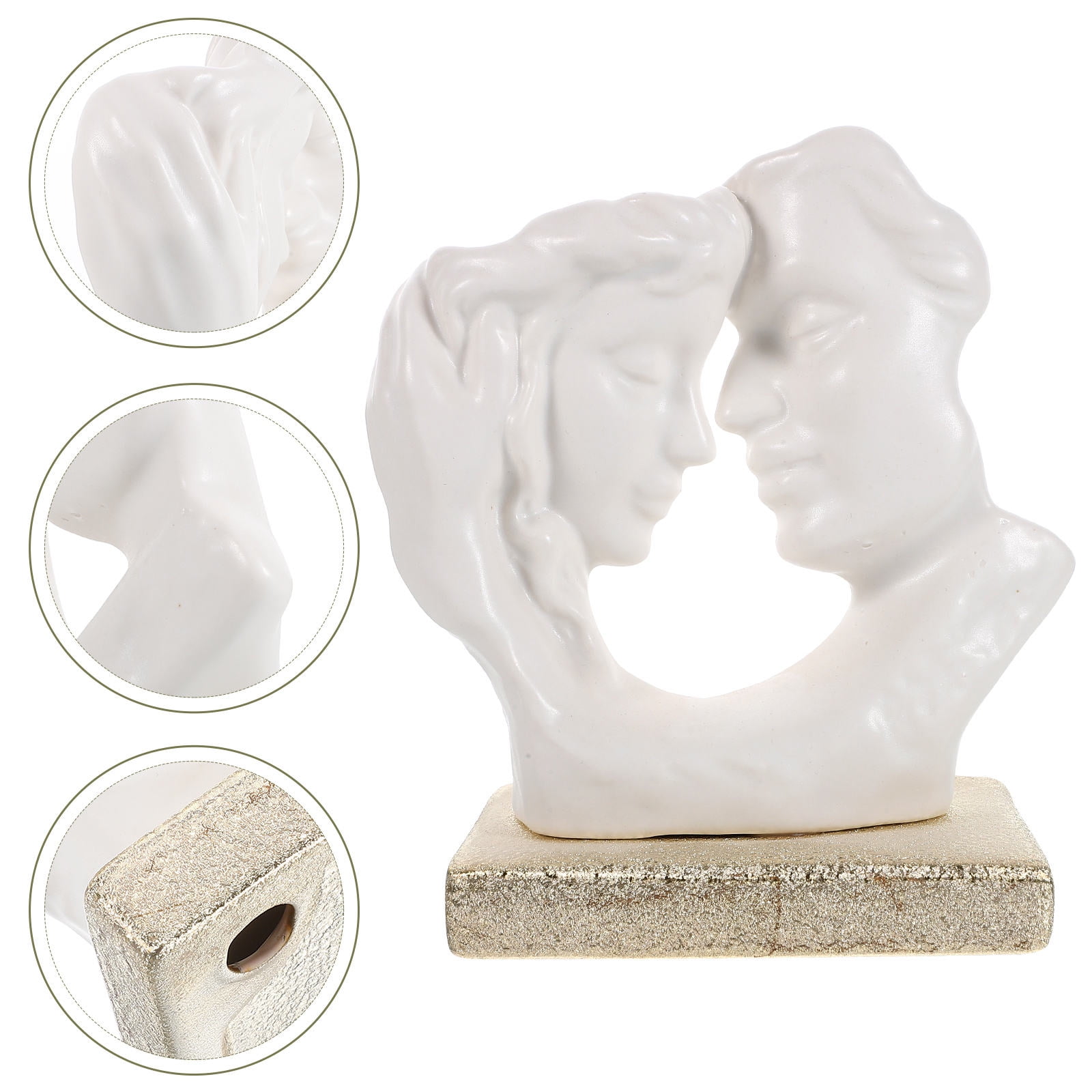 FRCOLOR Ceramic Lover Sculpture 1Pack Romantic Couple Statue 13.50X9 ...