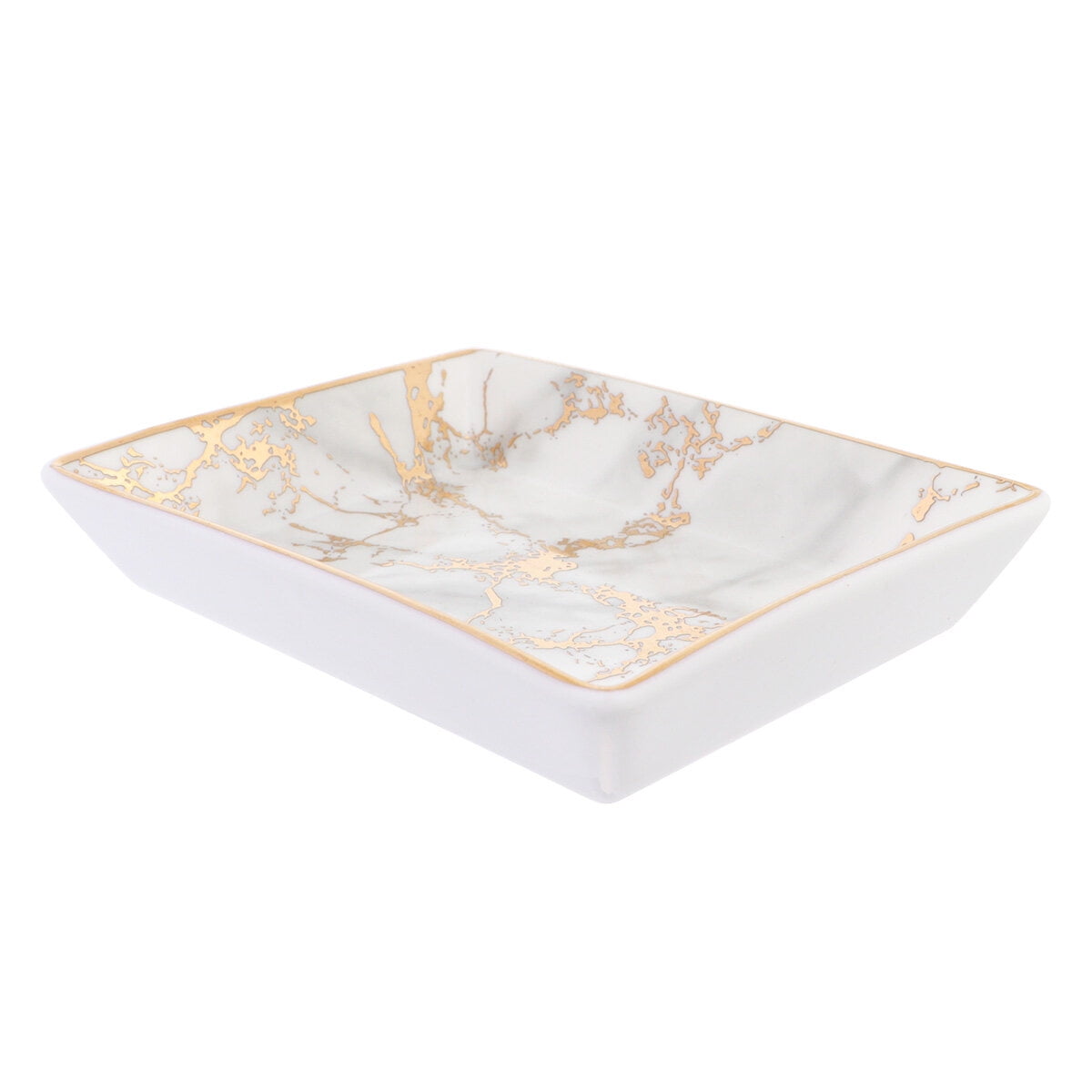 FRCOLOR Ceramic Marbling Jewelry Dish Decorative Trinket Tray Dessert ...