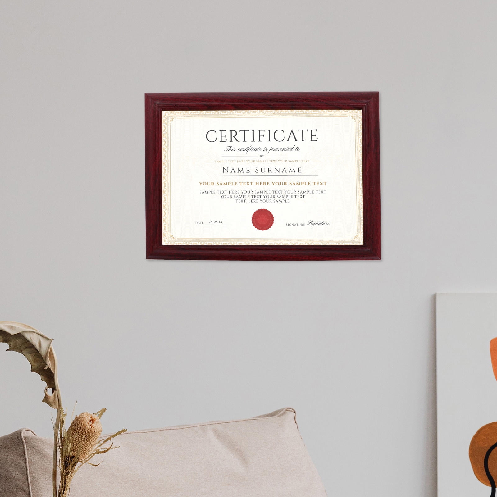 FRCOLOR Certificate Framework Diploma Gold Frames Picture Framed Dark Brown - Walmart.com