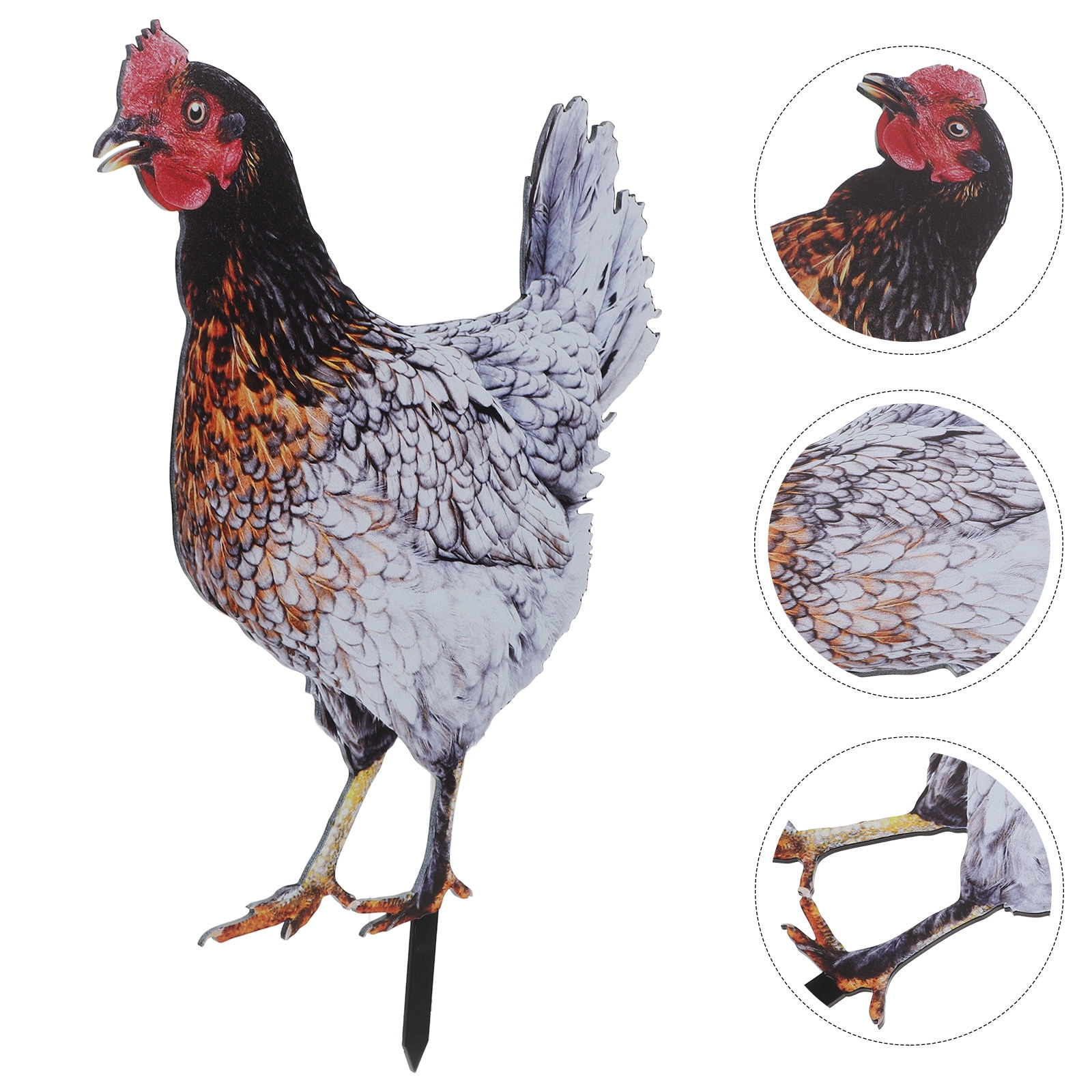 FRCOLOR Chicken Rooster Yard Art Garden Stake Realistic Lifelike Hen ...