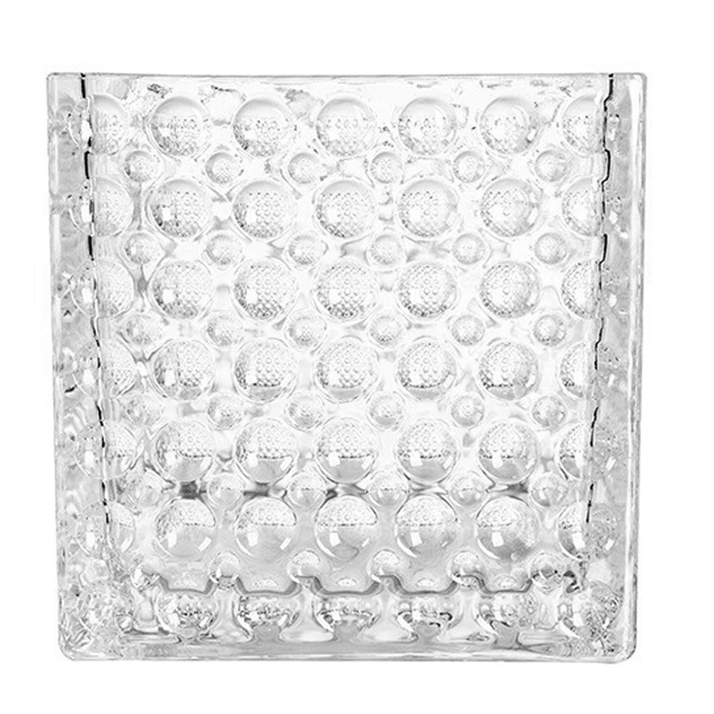FRCOLOR Clear Glass Vase Square Flower Vase Cube Shape Planter Modern ...
