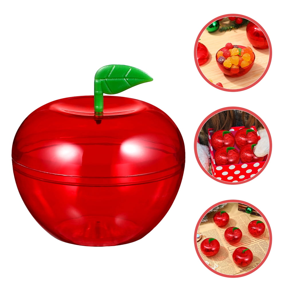 FRCOLOR Clear Red Apple Shaped Candy Containers for Holiday Parties and ...