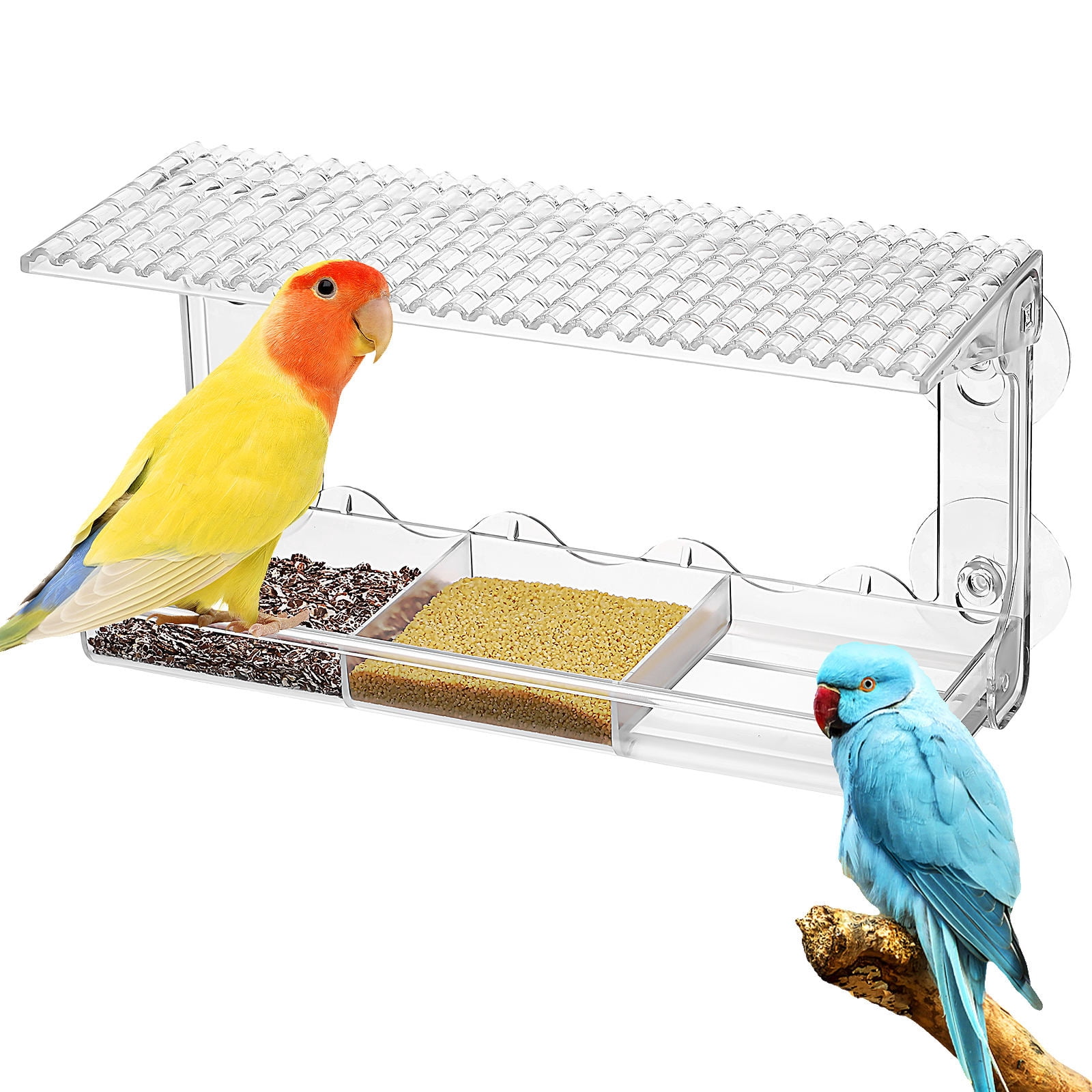 FRCOLOR Clear Window Bird Feeder Hanging Feeders for Outdoors - Walmart.com