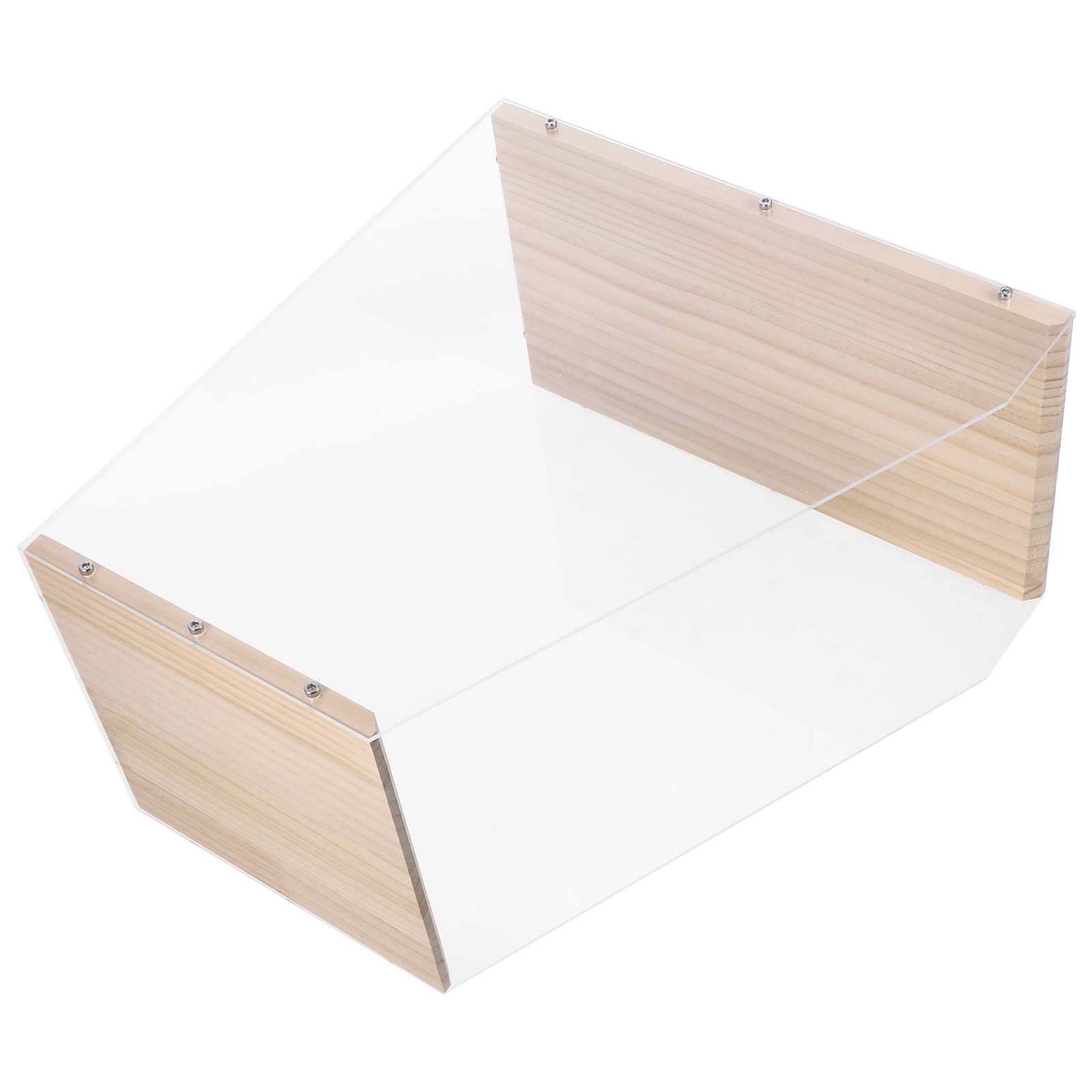 FRCOLOR Clear Wooden Vinyl Record Storage Cabinet Transparent Record ...