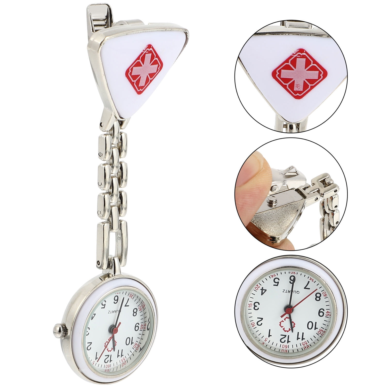 FRCOLOR Clip-on Hanging Watch Doctor Fob for Nurses Clocks Miss White ...