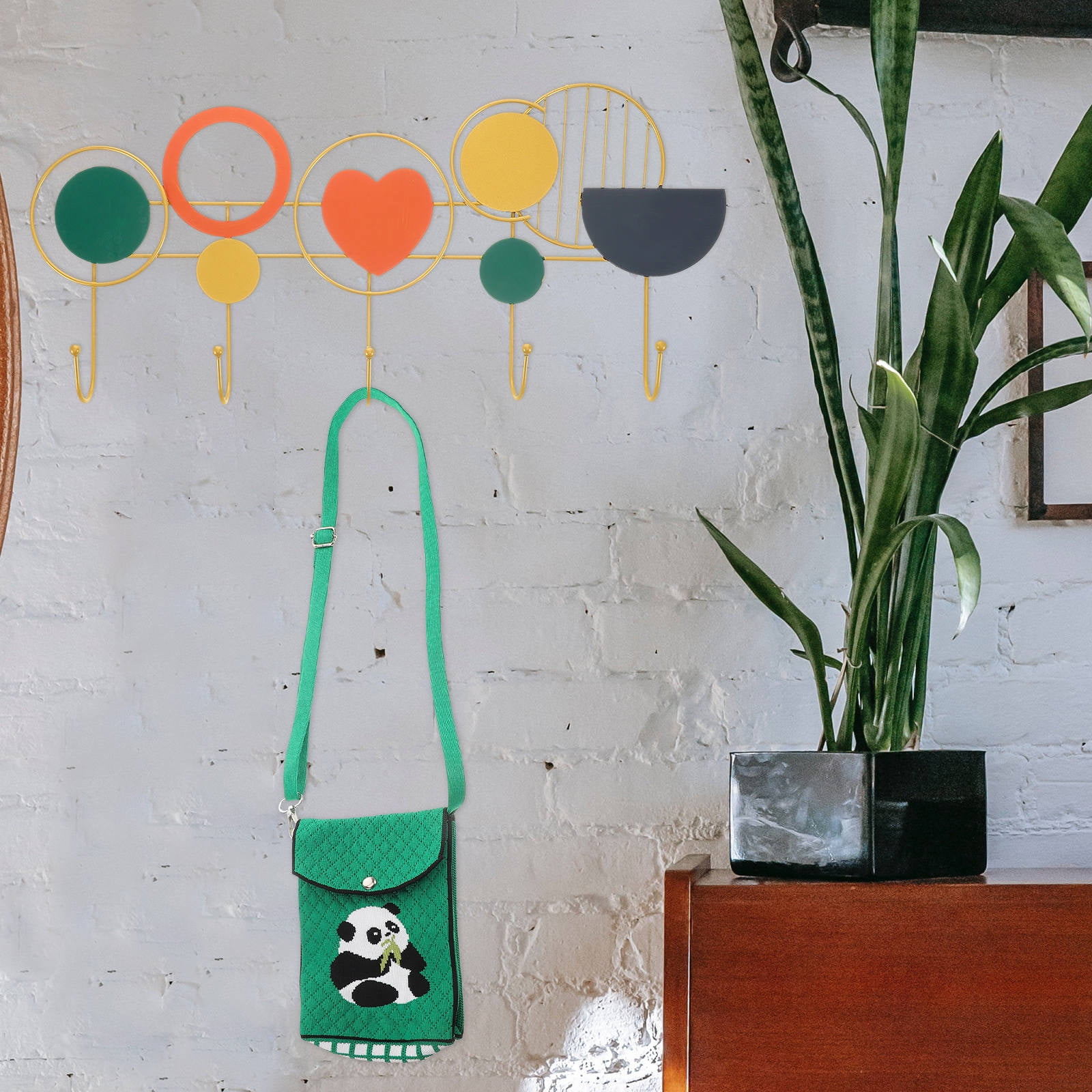 FRCOLOR Coat Mounted Hooks for Hanging Coats Metal Hook Rail with 5 ...