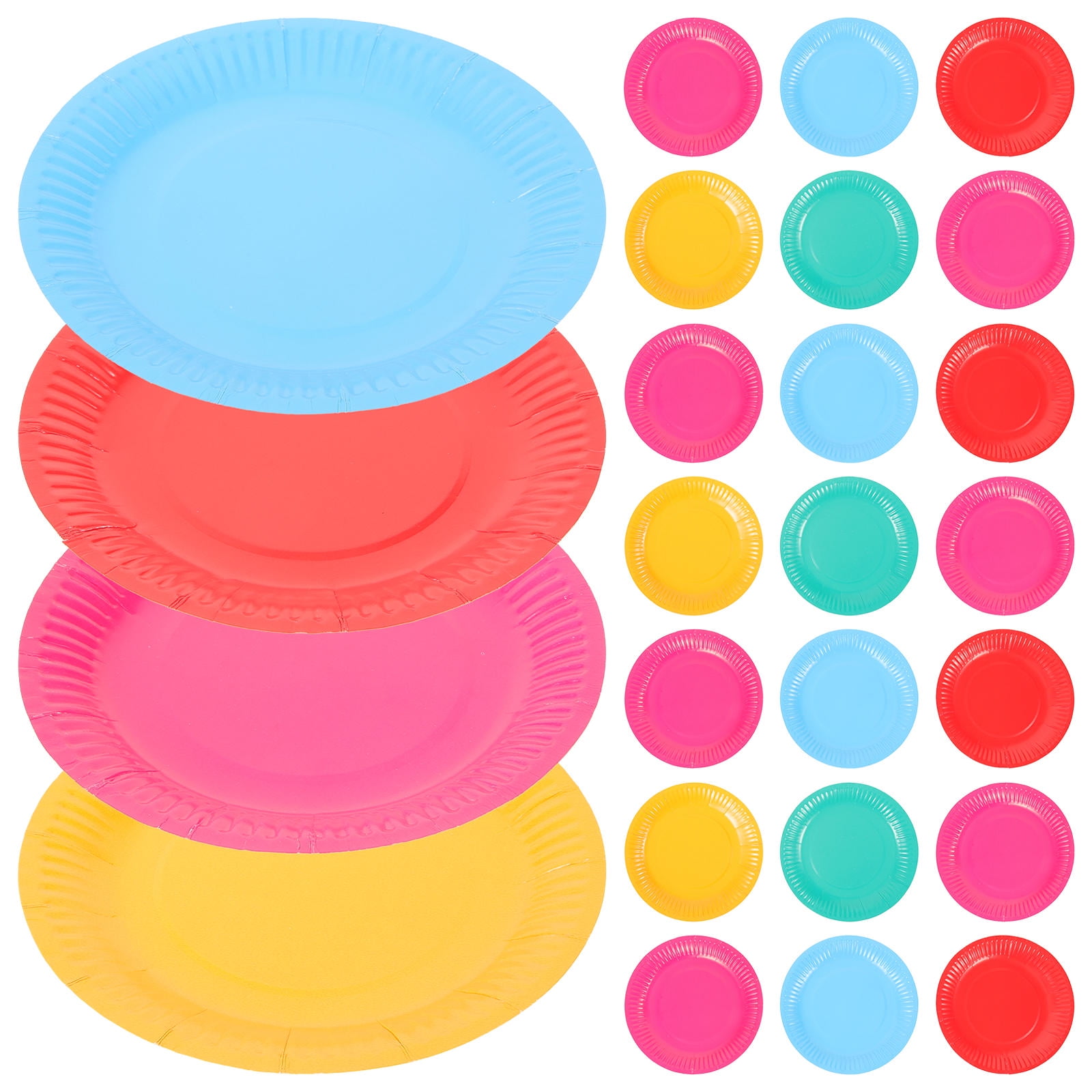 FRCOLOR Colorful Paper Cake Plates for Parties Assorted Color Safe Eco ...