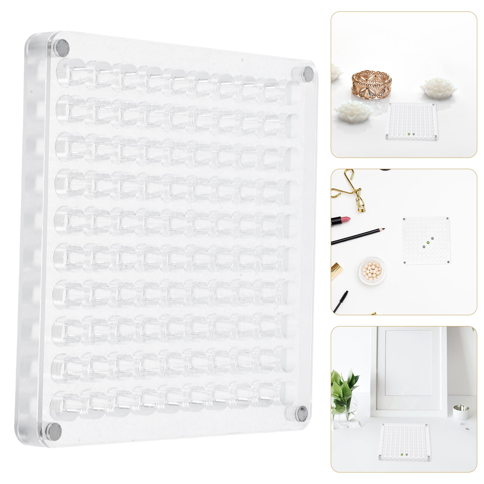 FRCOLOR Compartment Stone Storage Box Acrylic Rock Storage Box Display ...