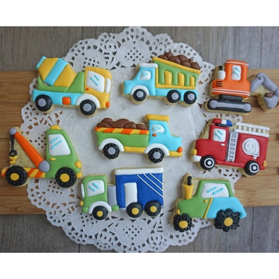 FRCOLOR Cookie Cutter Set Car Shape Plastic Baking Mold for DIY Gifts ...