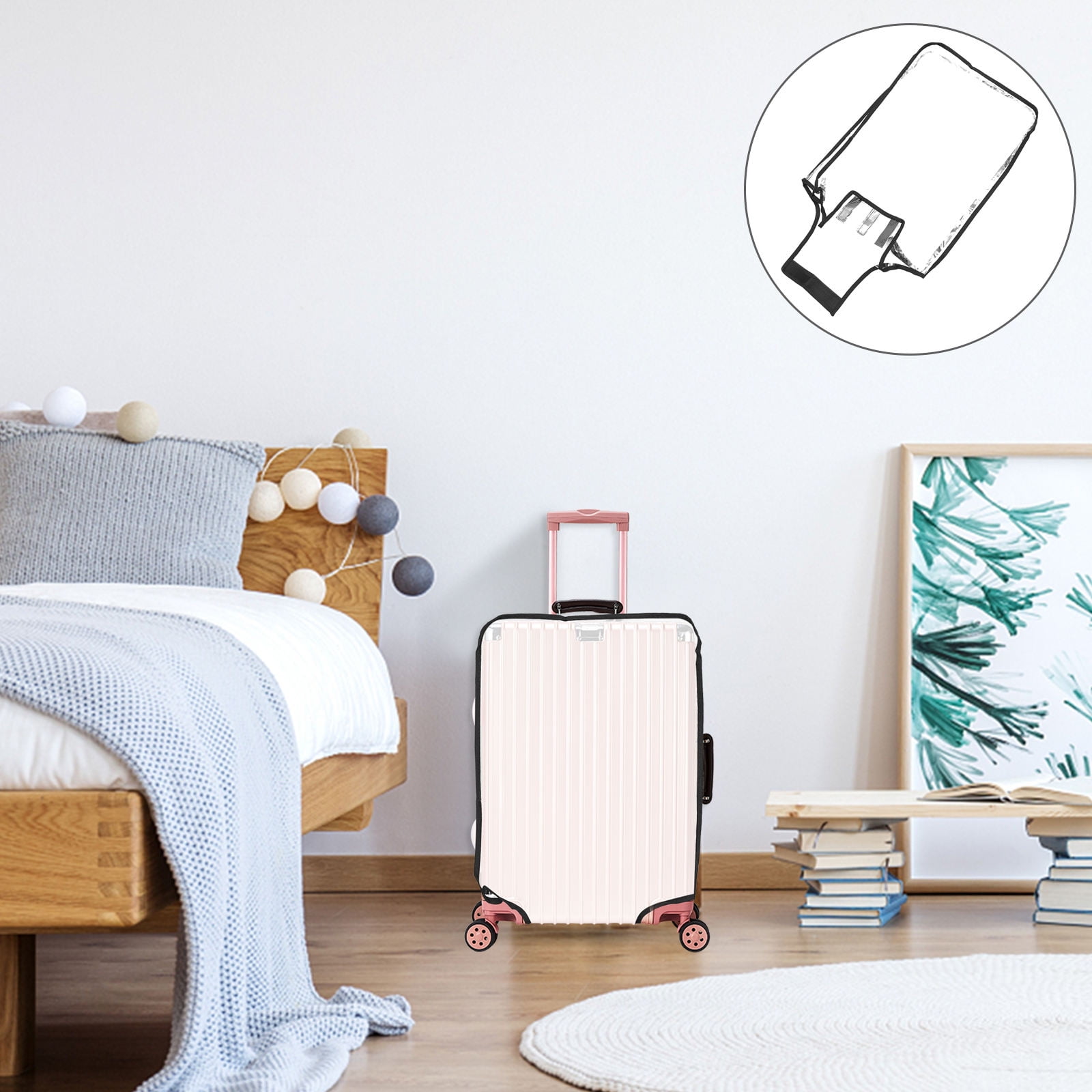 FRCOLOR Cover Transparent PVC Suitcase Luggage Sheath Trolley Protector ...