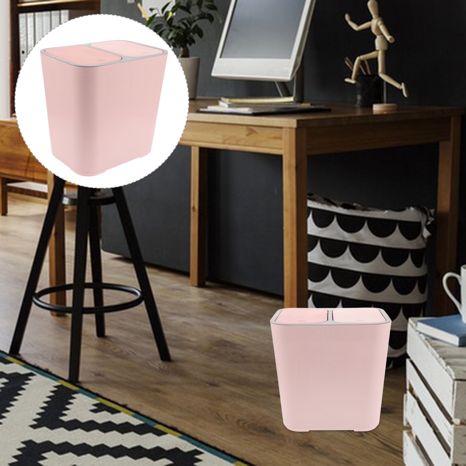 FRCOLOR Covered Trash Can For Kitchen And Bathroom Ideal For Dorm Rooms ...
