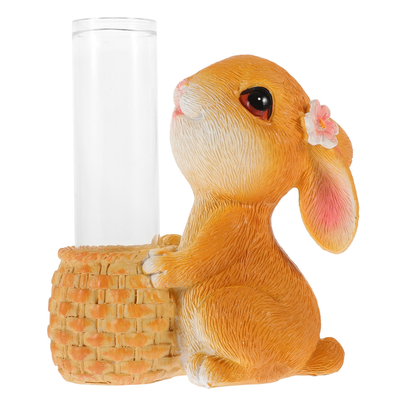 FRCOLOR Creative Rabbit Statue Decoration Hydroponics Planting Pot ...