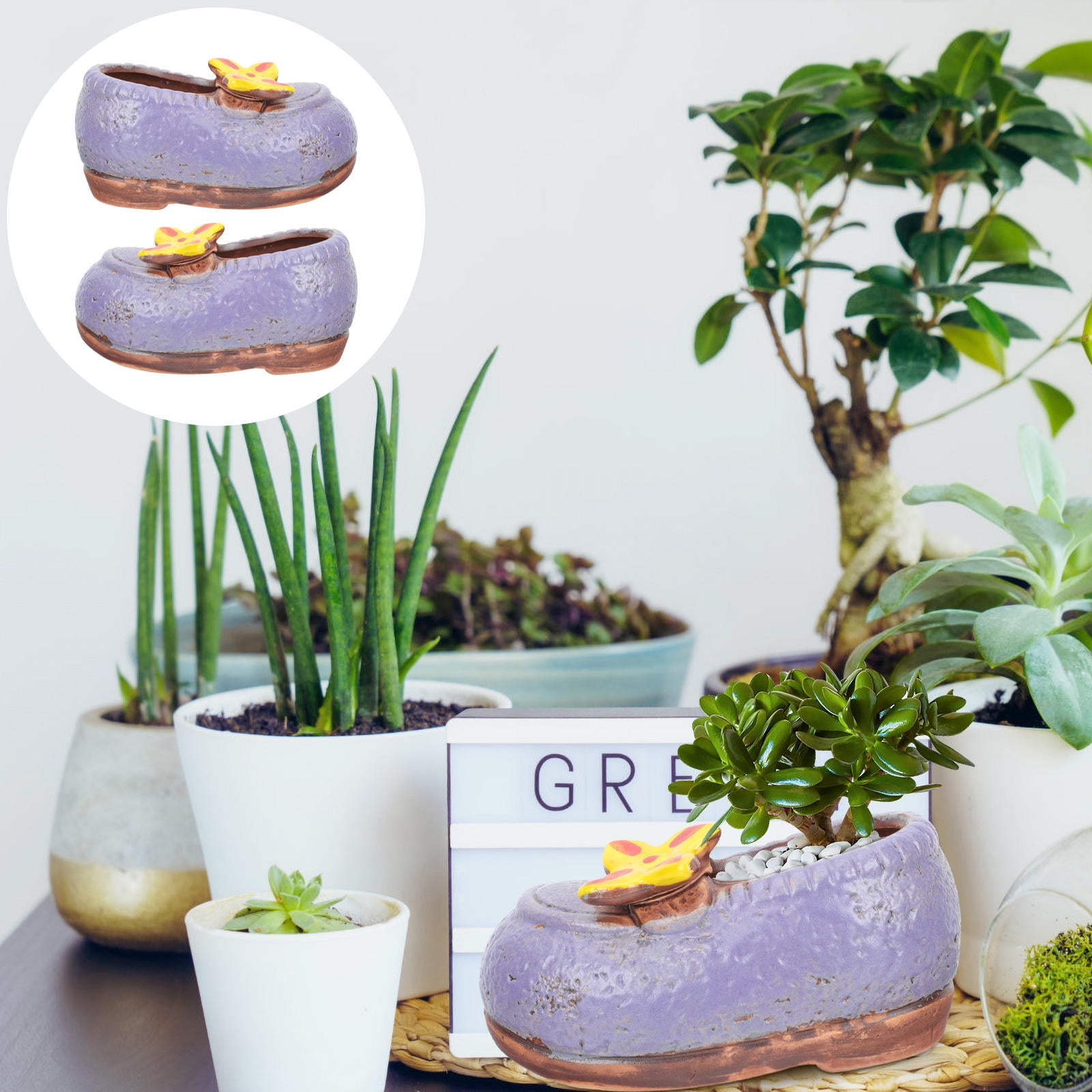 FRCOLOR Creative Shoe Planter Flower Pot Feet Garden Planters Stand ...