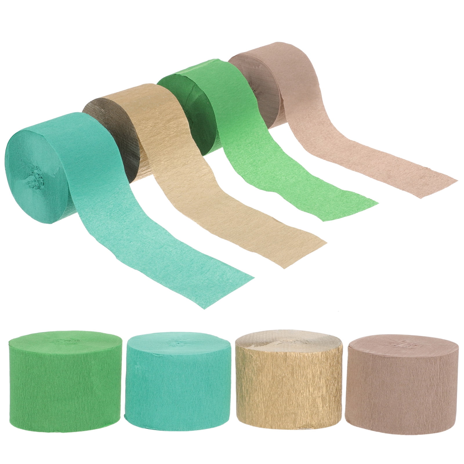 WASHWEPE Crepe Paper Streamer Gold Paper 8 Rolls 984x1.8in - Walmart.com