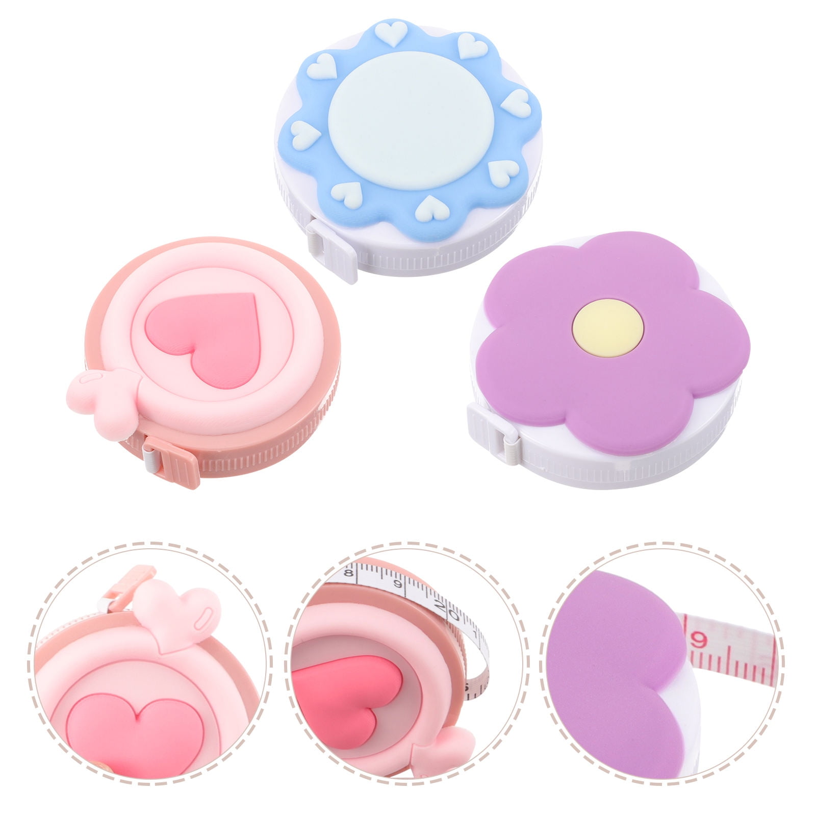 FRCOLOR Cute Retractable Tape Measure for Body Measurements and Sewing ...