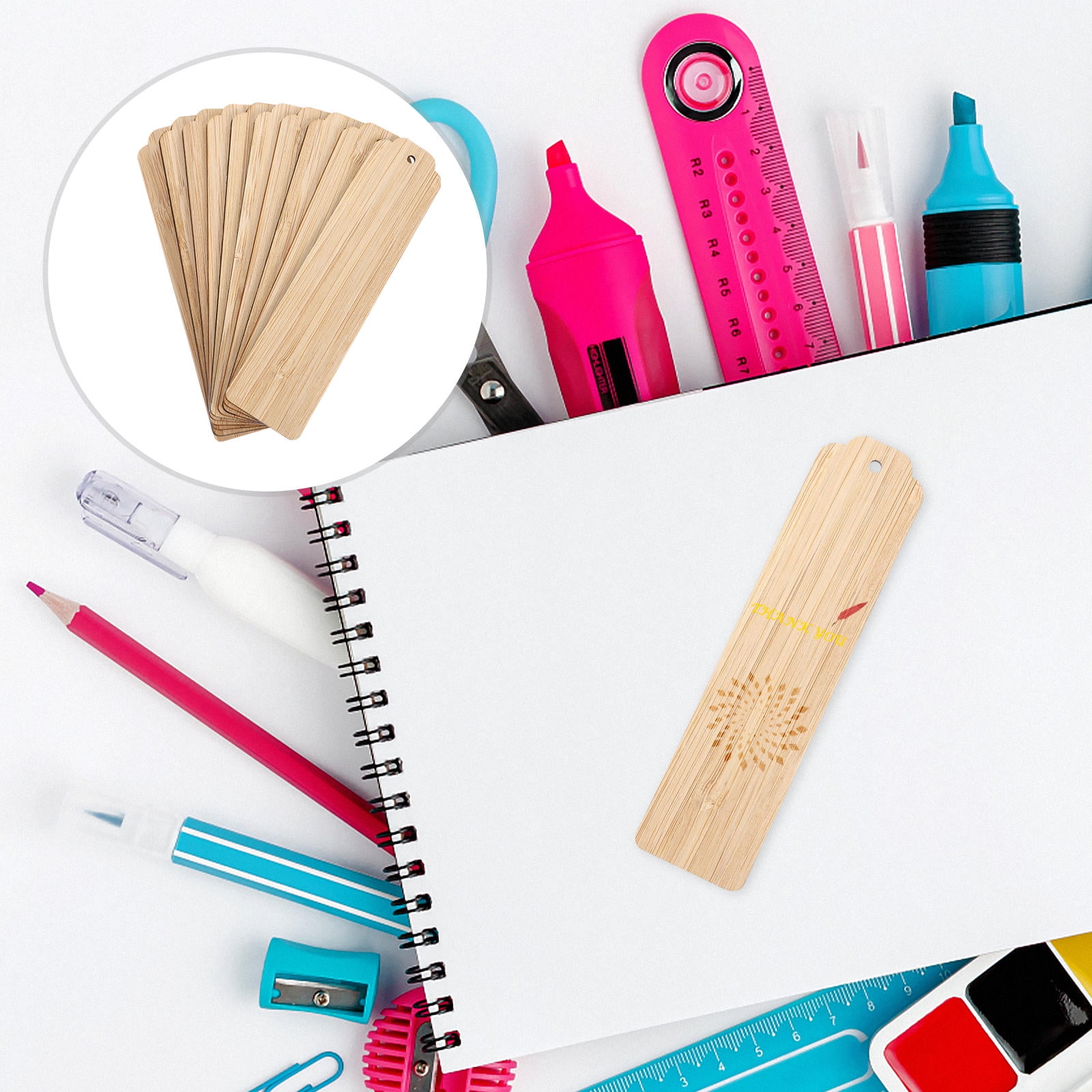 FRCOLOR DIY Khaki Creative Wooden Craft Bookmarks for Readers and ...