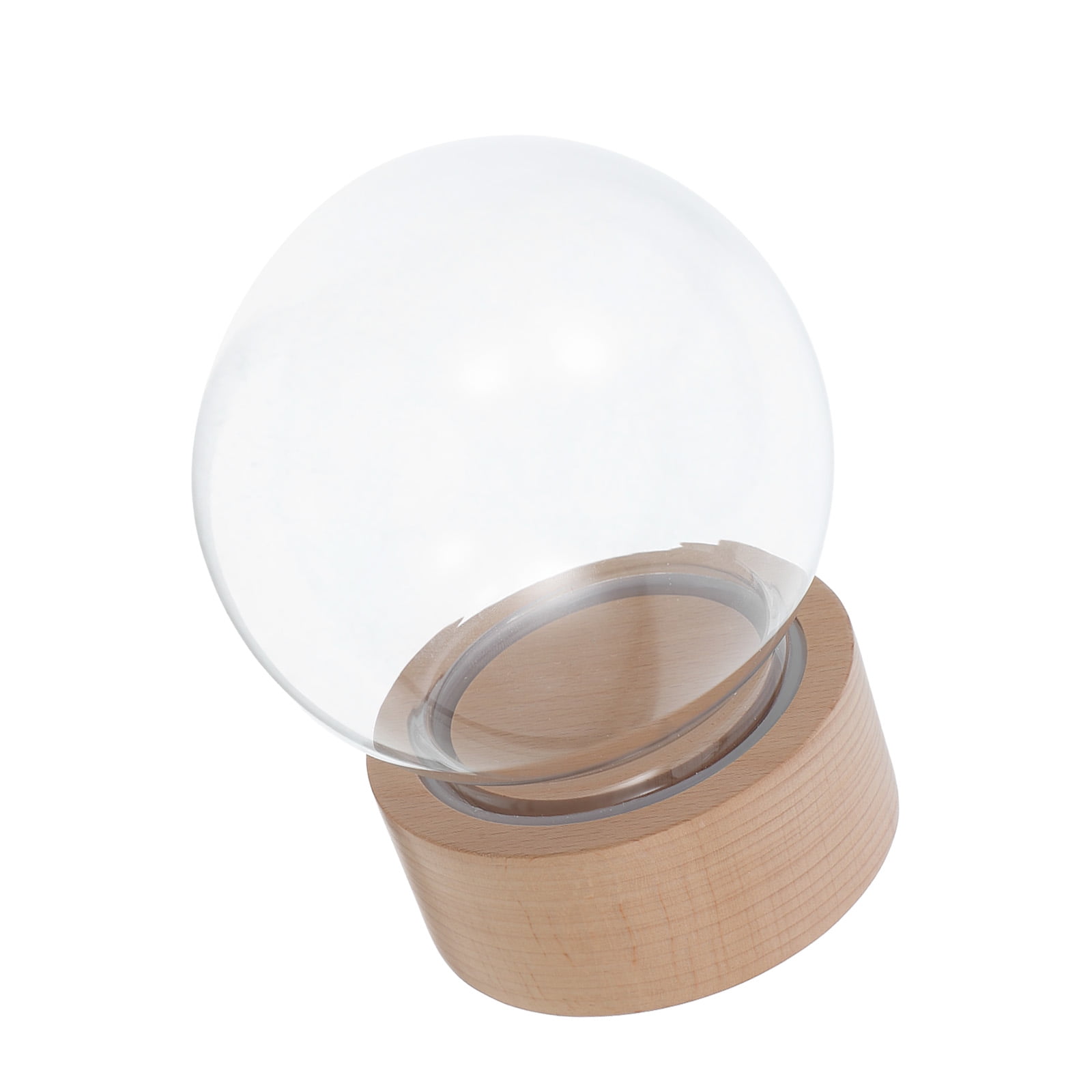 FRCOLOR DIY Snow Globe with Music Box Clear Glass Dome with Wooden Base ...