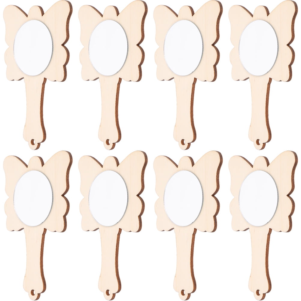 PAMINGONO Small Craft Mirrors Wood For Parents Craft Making 8Pcs 5.31X3 ...