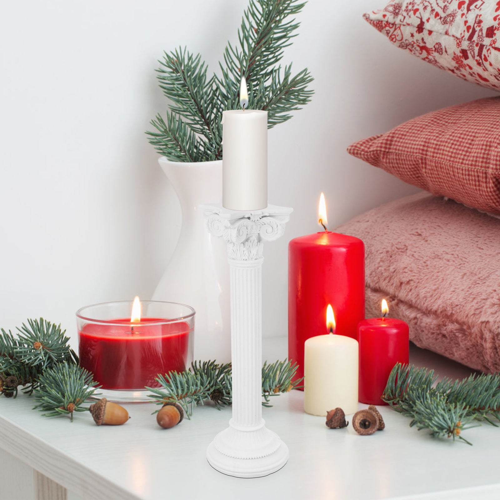 FRCOLOR Decorative Roman Column Candle Holder Home Tabletop Decor Mini ...
