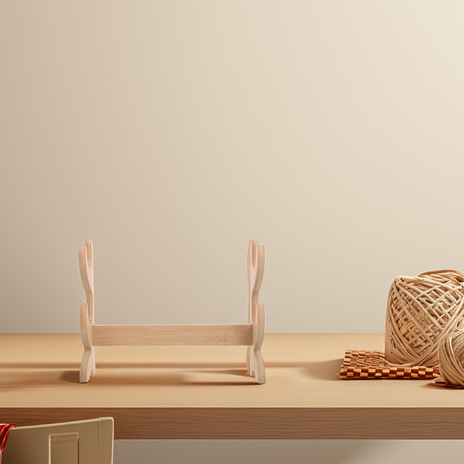 FRCOLOR Decorative Wooden Sword Stand Sword Horizontal Sword Display ...