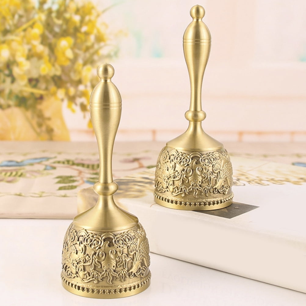 FRCOLOR Desk Metal Bell Bells for Crafts Hand Adult Dining Table Golden ...