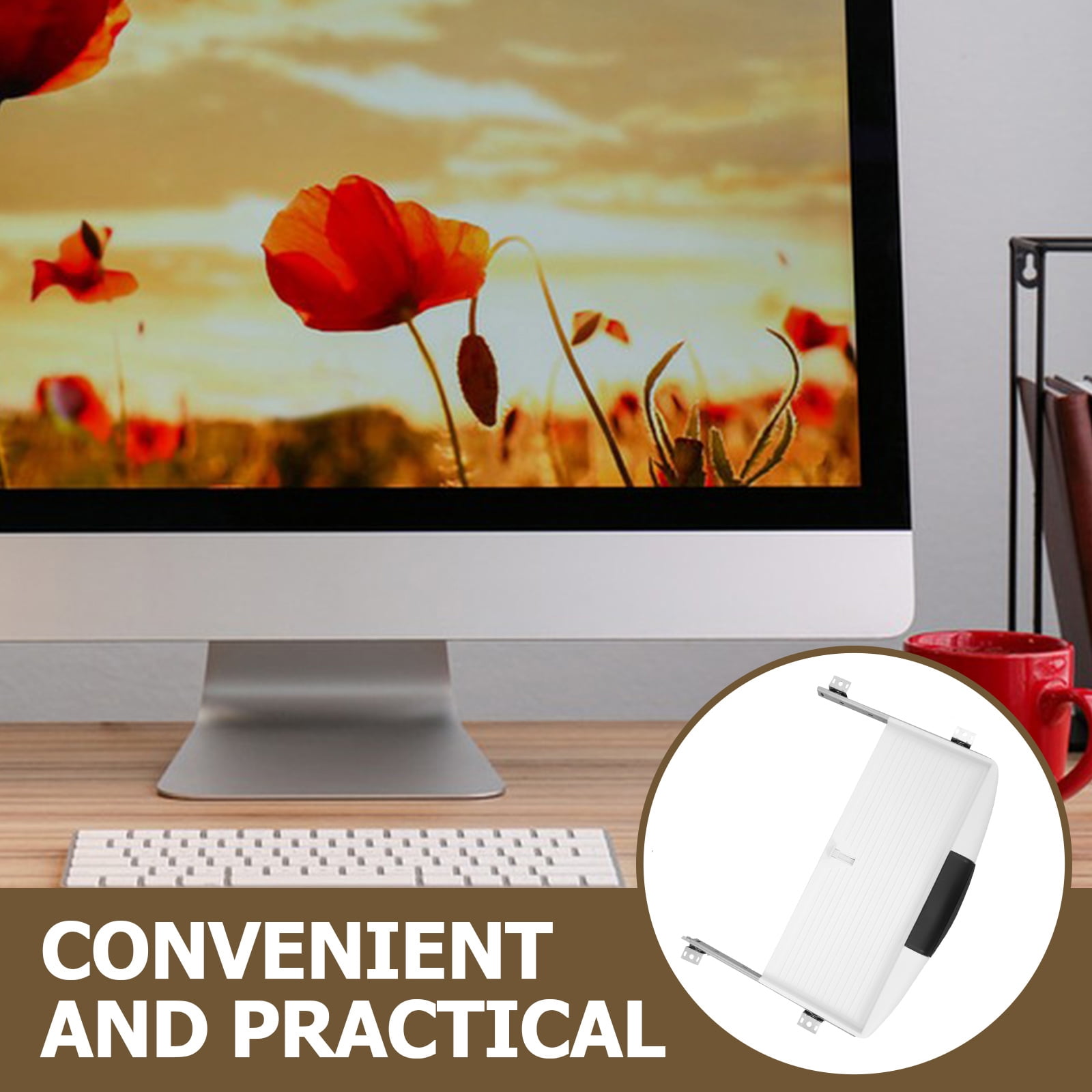 FRCOLOR Under Desk Sliding Keyboard Tray with Clamp Adjustable Keyboard ...