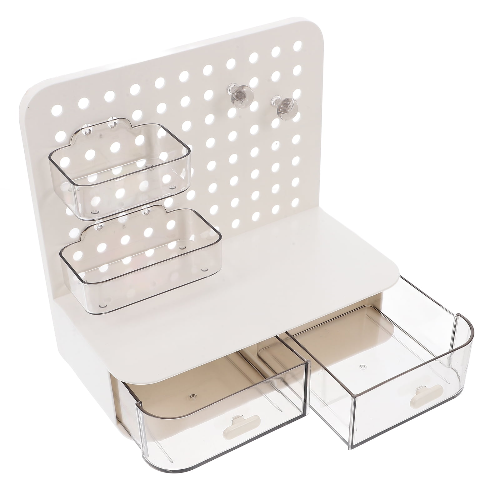 FRCOLOR Desk Wall Organizer With Pegboard Wall-Mounted Pegboard Storage ...