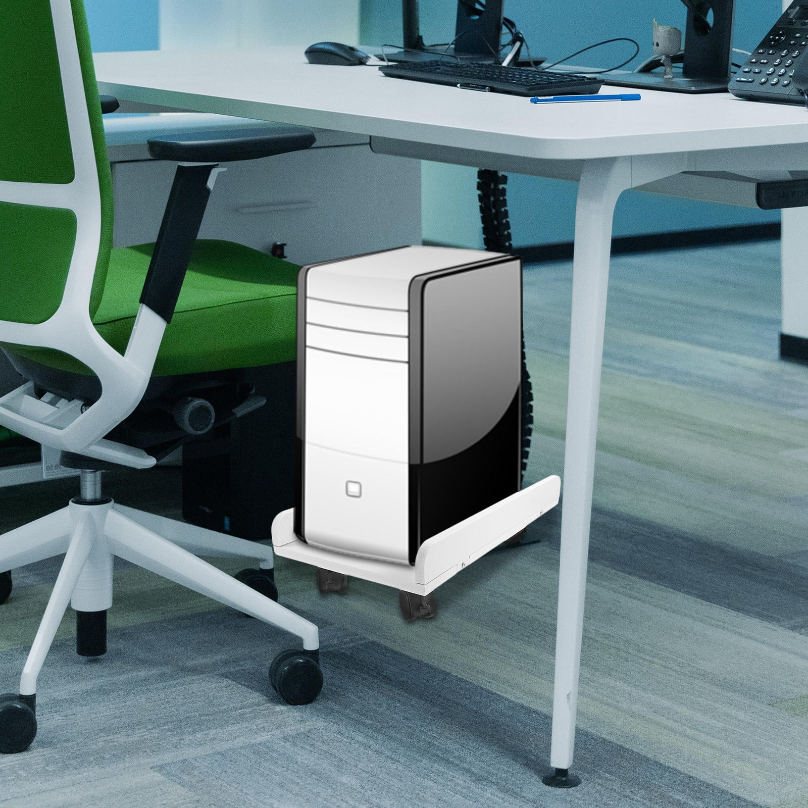 FRCOLOR Desktop Computer Host Bracket under Storage Pulley Removable ...