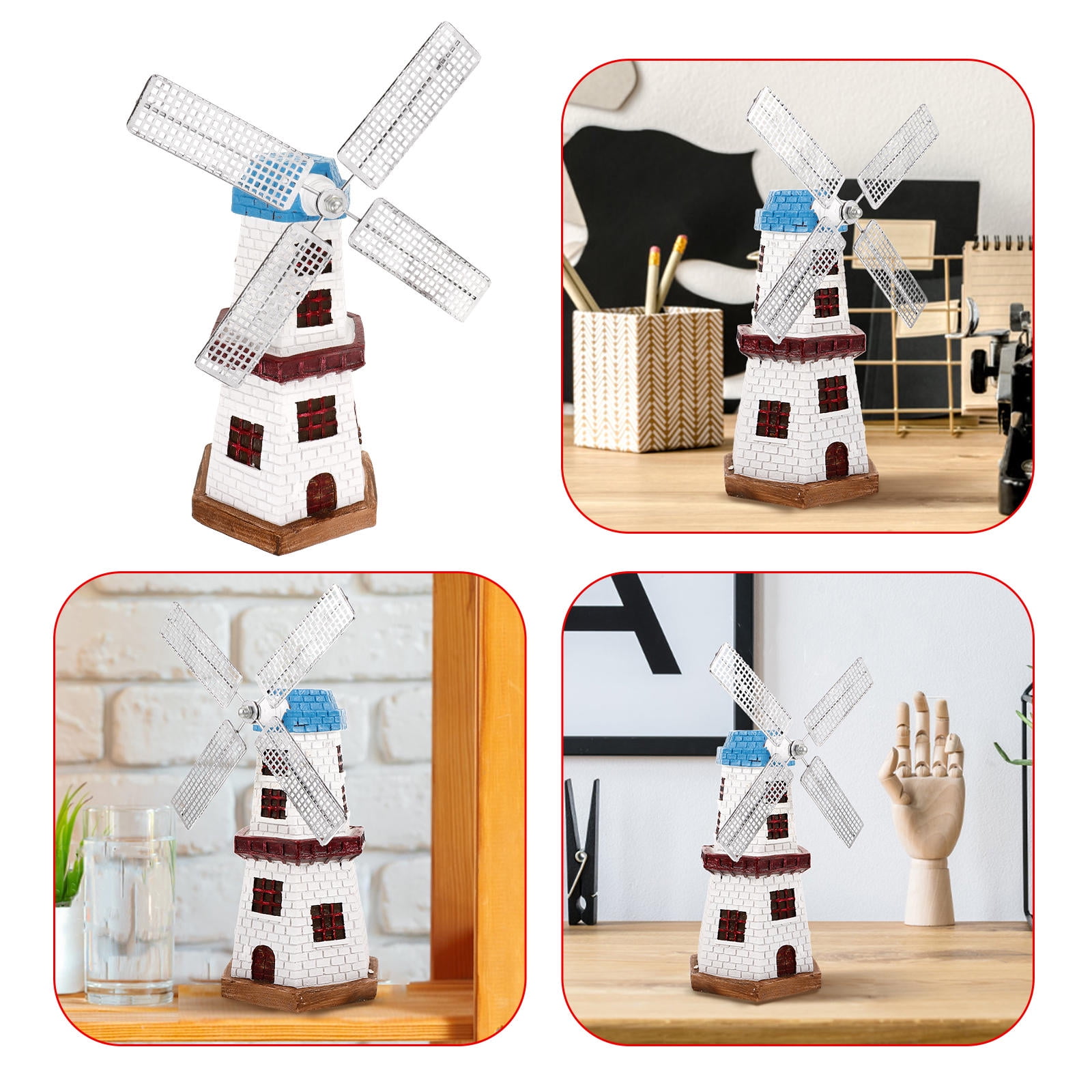 FRCOLOR Desktop Windmill Statue Small Decorations Office Travel ...
