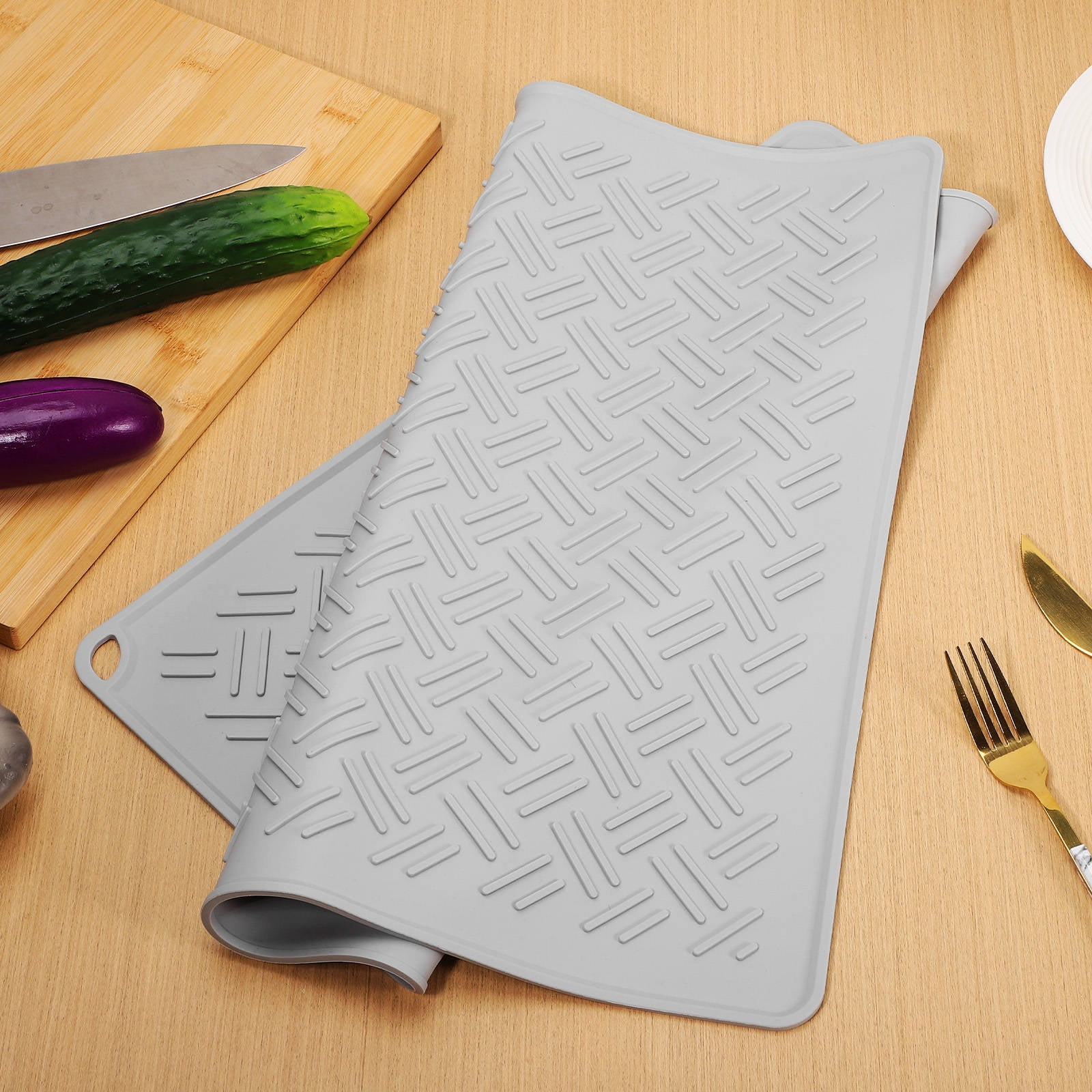 FRCOLOR Dish Draining Mat Kitchen Drying Mat Counter Drainer Mat Drawer ...