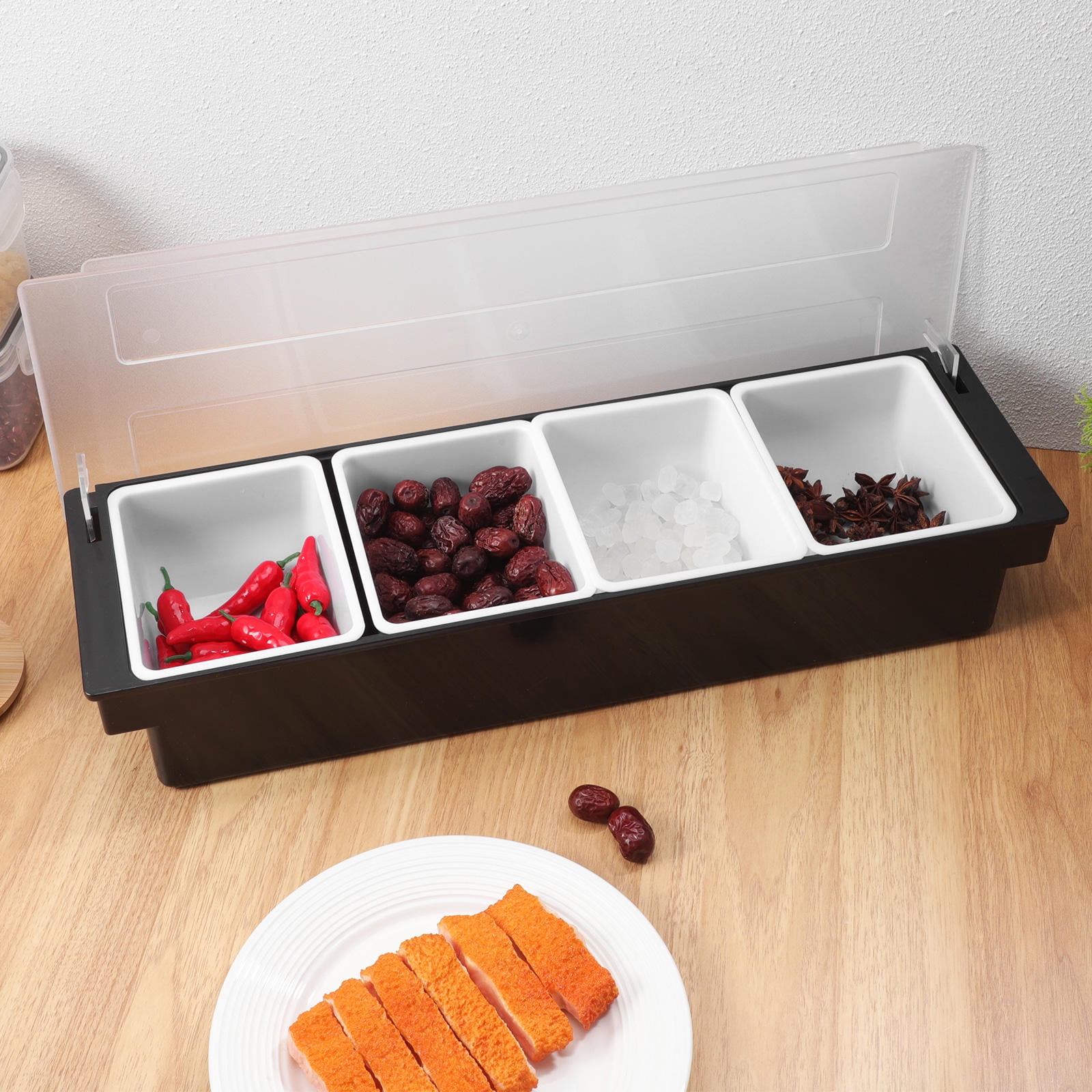 FRCOLOR Divided Fruit Serving Tray Multi-Compartment Condiment Tray ...