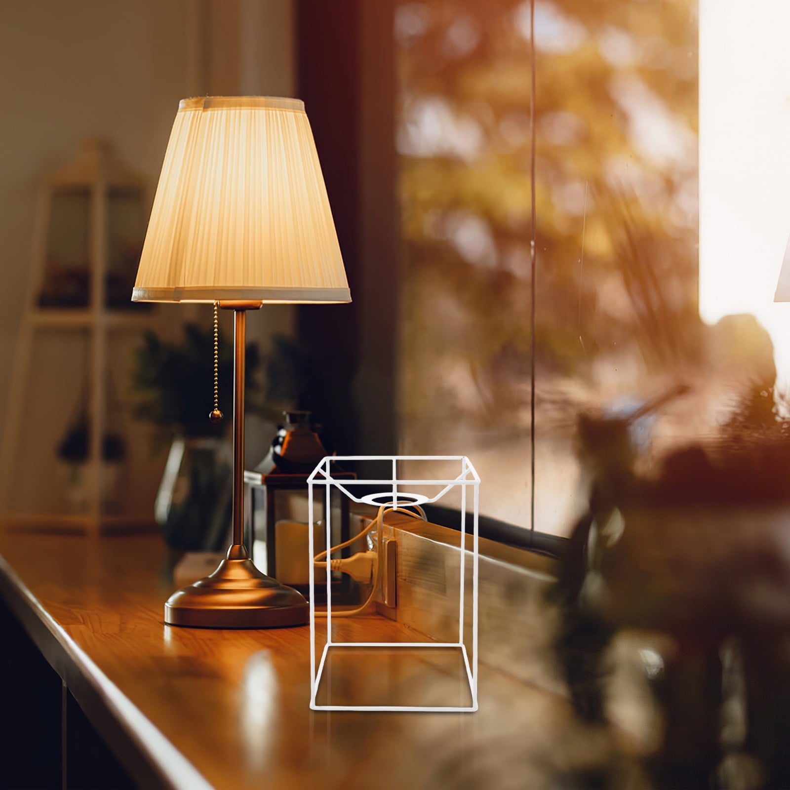 FRCOLOR Diy E27 Lampshade Frames Light Cover Cage Iron Lampshade Frame ...