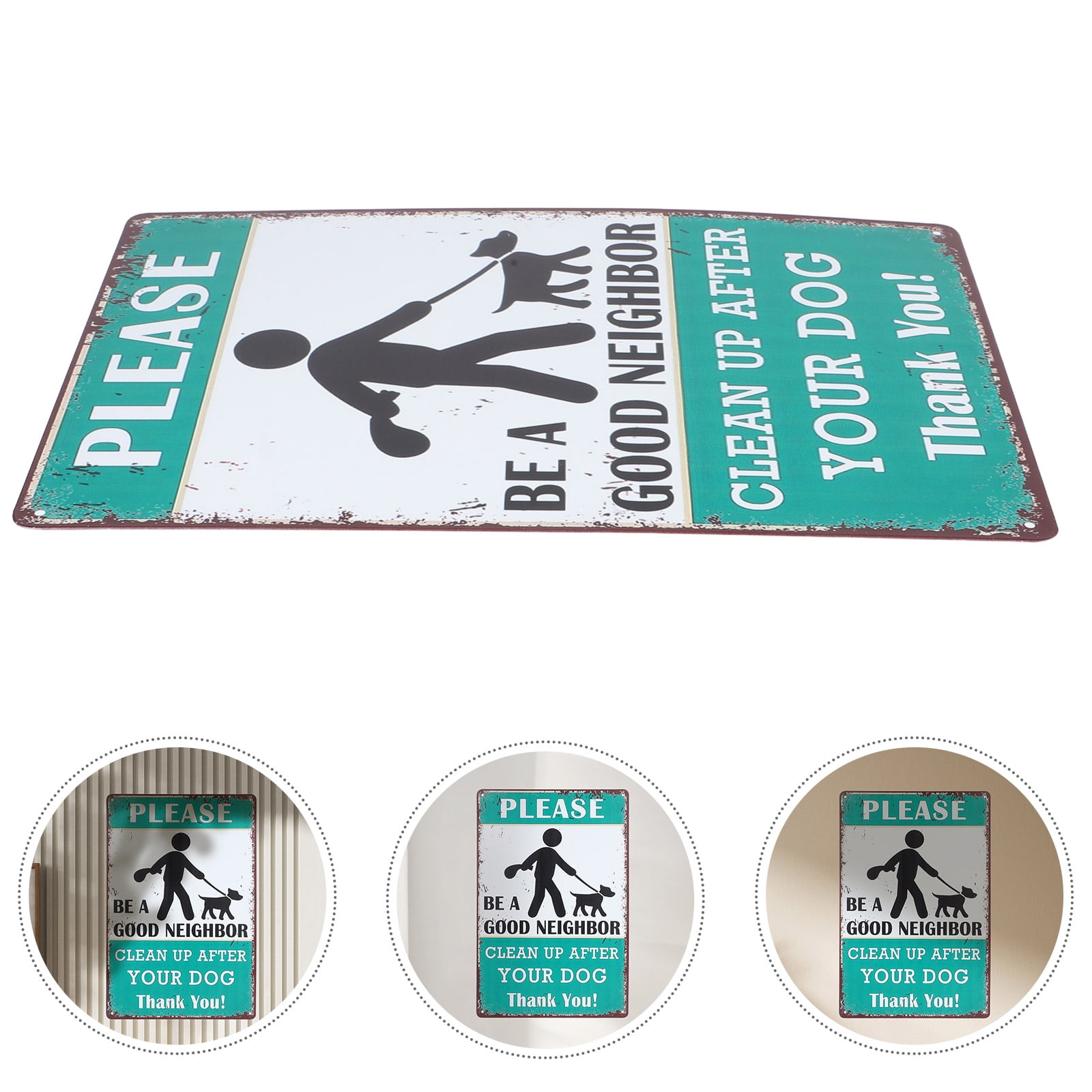 FRCOLOR Dogs Poop Sign For Lawn Clean Up After Your Dogs Sign Metal No ...
