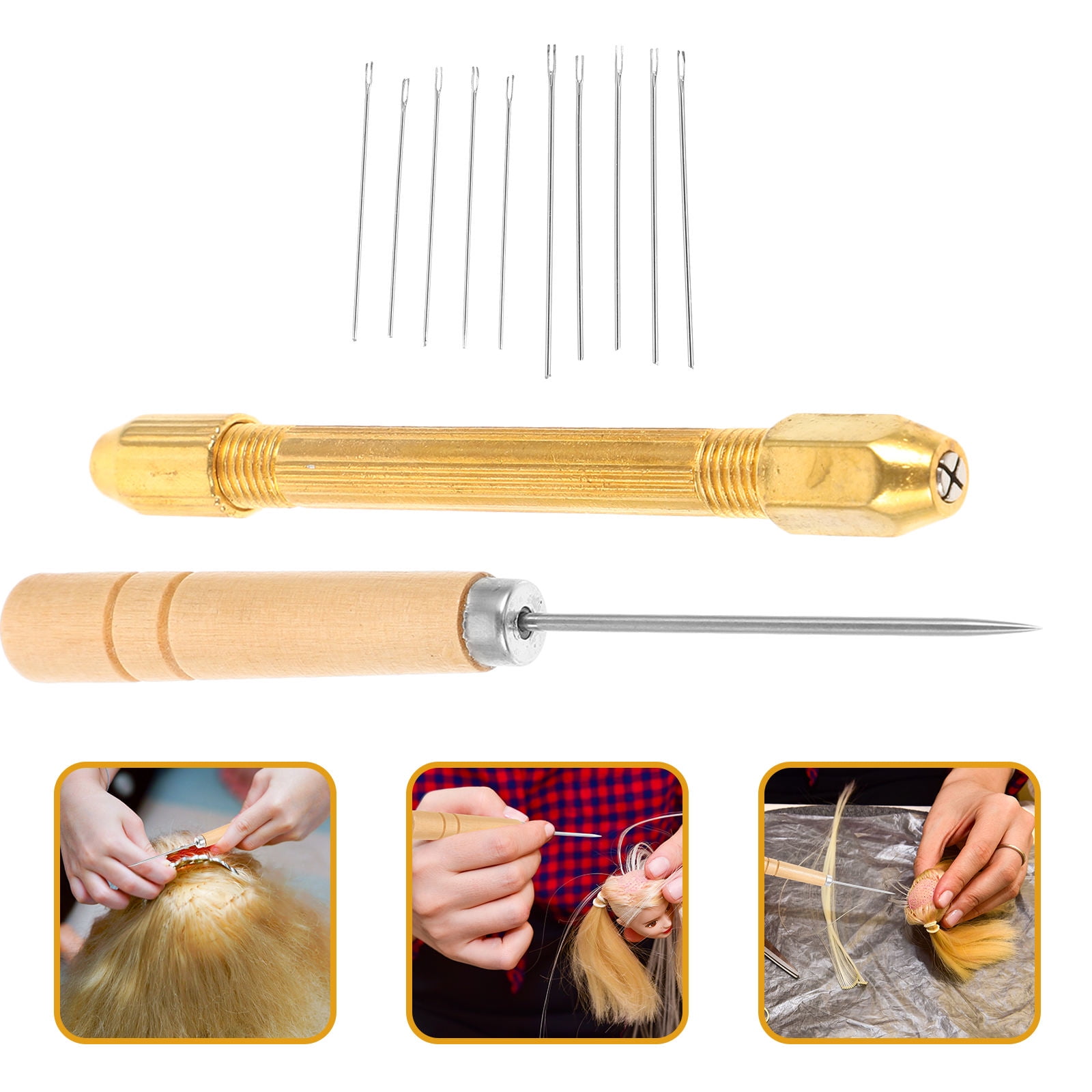 FRCOLOR Doll Hair Rooting Tool Set for DIY Wig Making Supplies Assorted ...