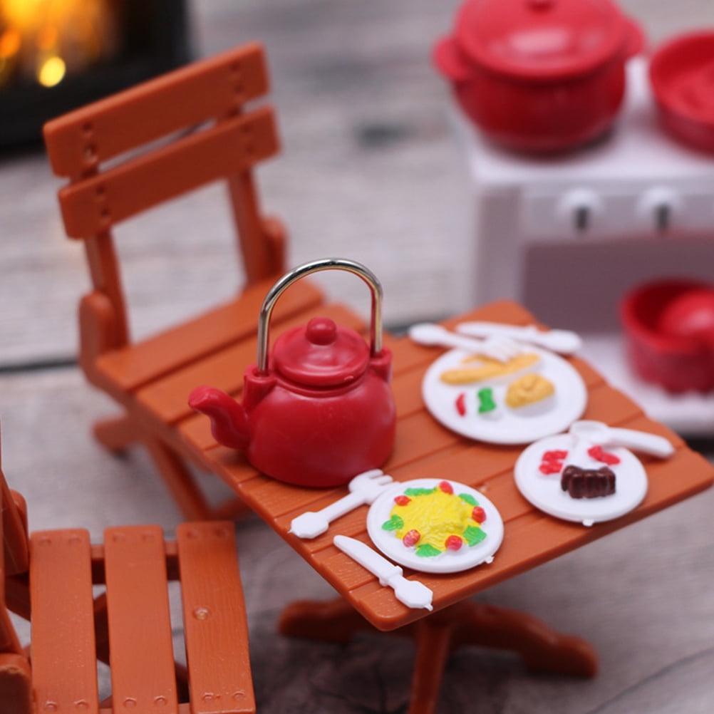 FRCOLOR Doll House Mini Kitchen Utensils Toys for Kids Pretend Play ...