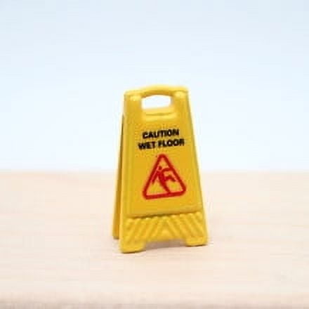 FRCOLOR Dollhouse Miniature Caution Floor Sign Yellow Warning Sign ...