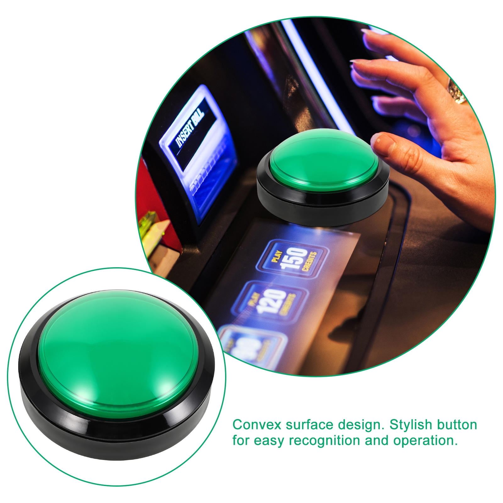 FRCOLOR Dome Shaped LED Illuminated Push Buttons Switch Jumbo LED ...