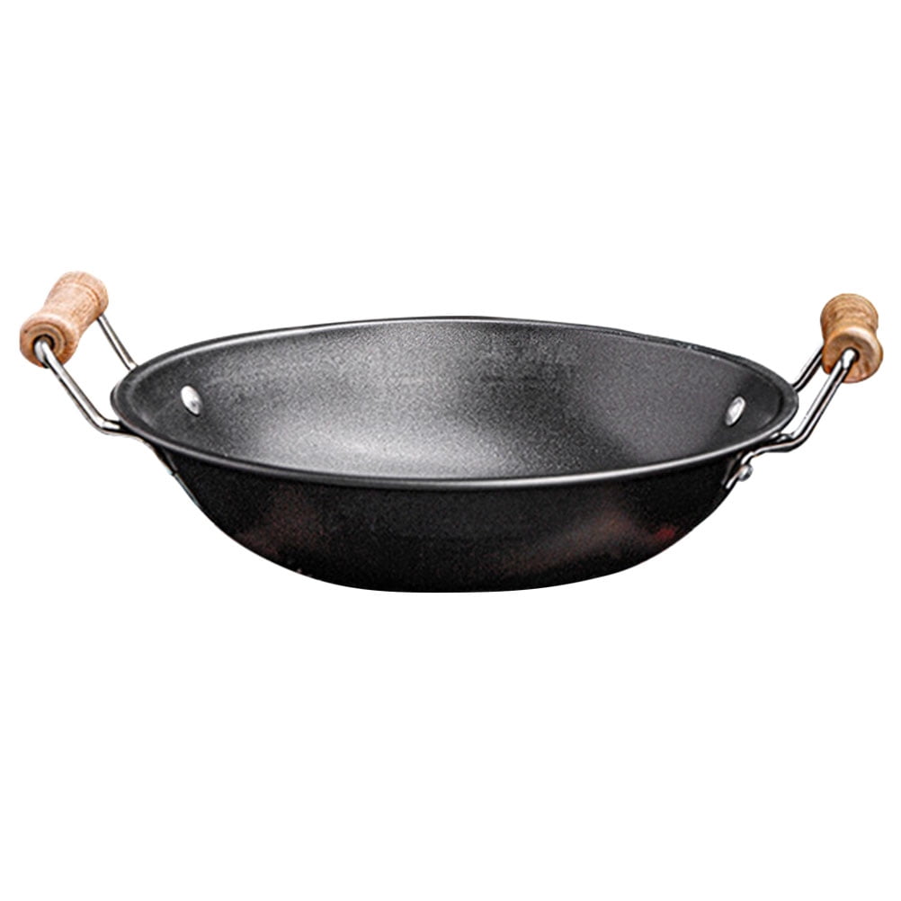 FRCOLOR Double Handle Wok Stainless Steel Household Camping Cooking Pot ...