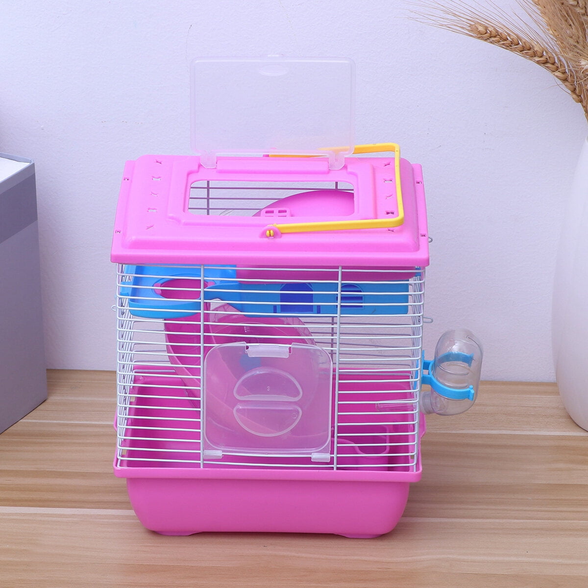 FRCOLOR Double Layer Hamster Cage with Slide Design and Sunroof Made of ...