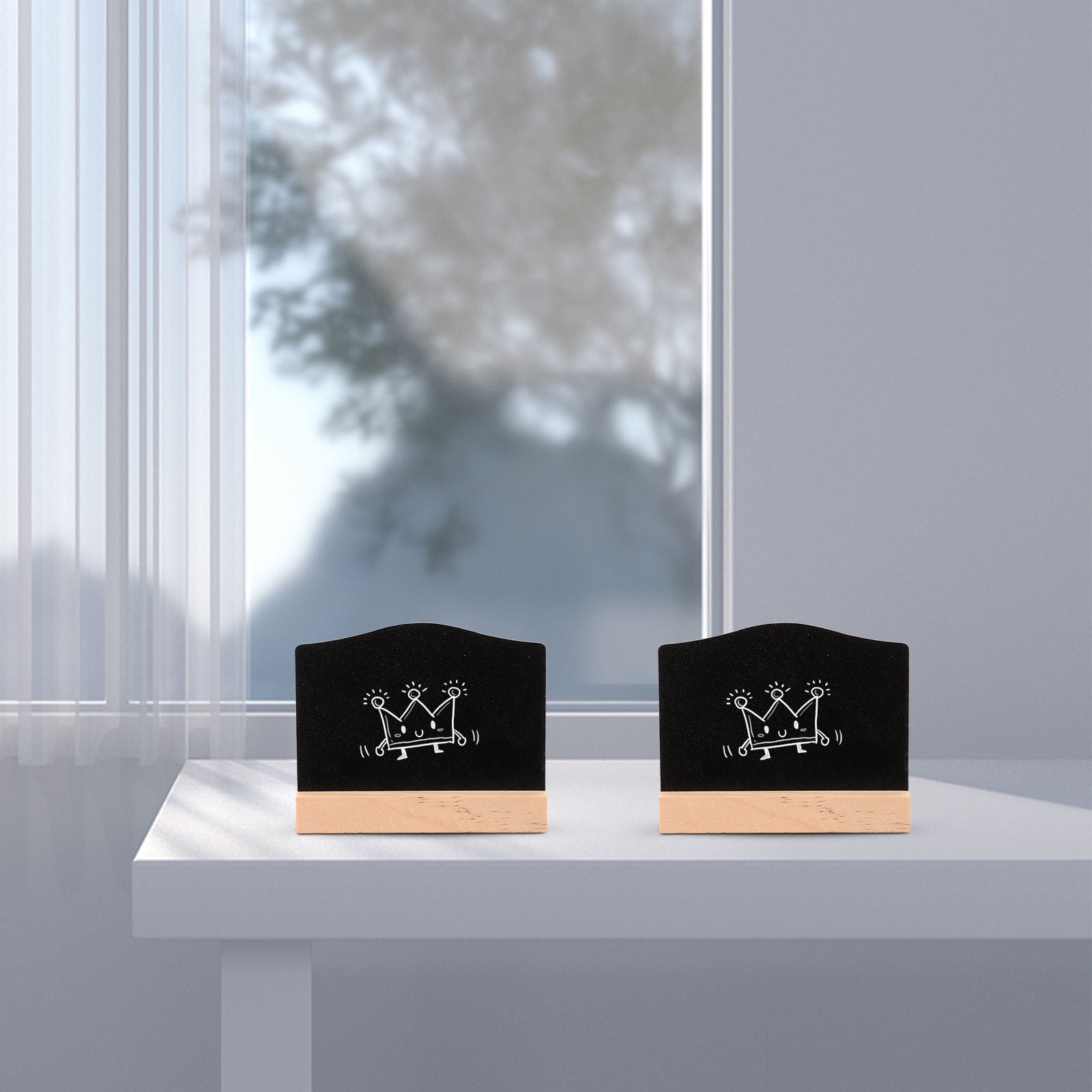 FRCOLOR Doublesided Mini Blackboard Wooden Message Board Decorative ...