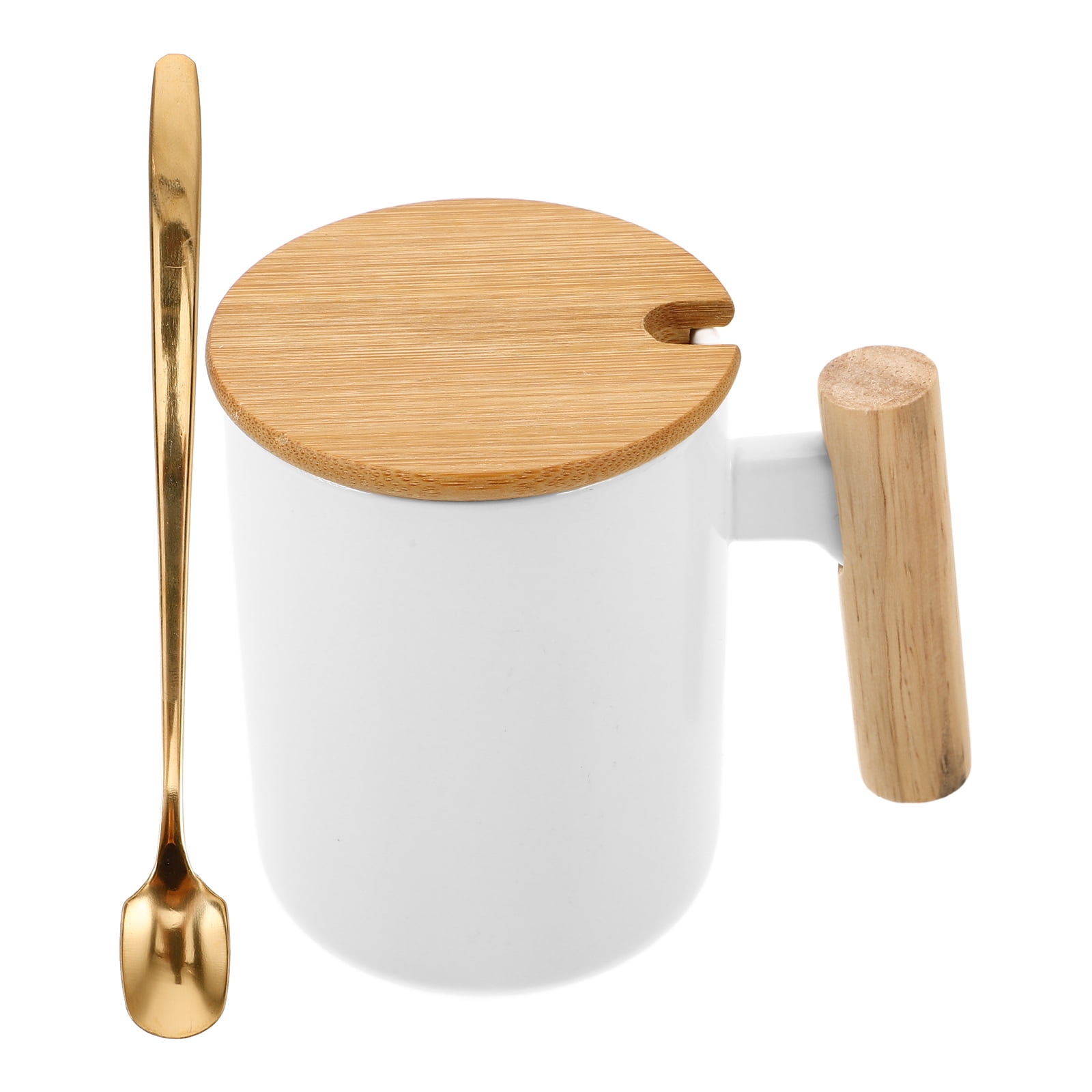 FRCOLOR Drinking Coffee Mugs Ceramic Mug with Lid Travel 11.50X10.50X8 ...