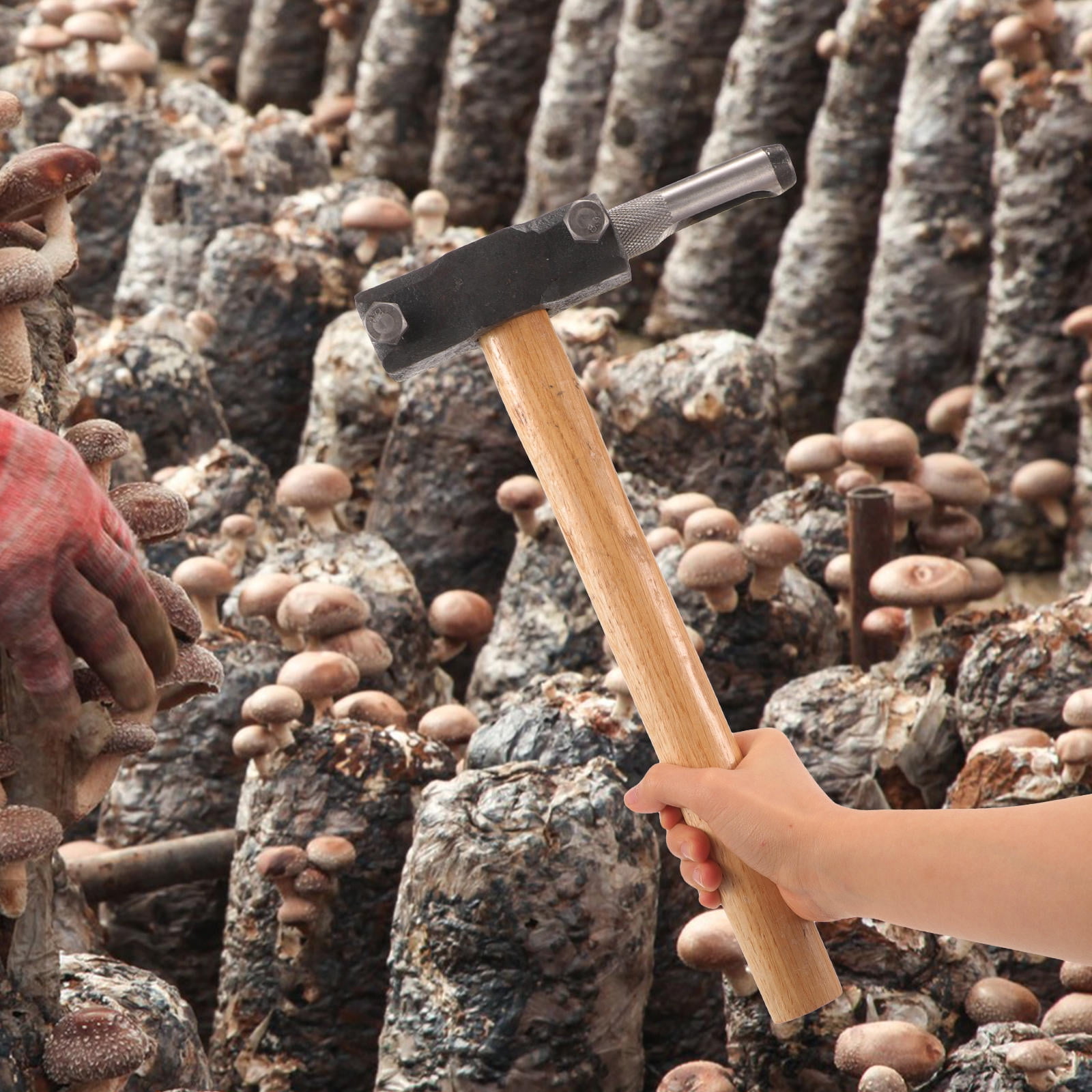 WASHWEPE Planting Hammer Wooden Iron 1Pcs 14.2x8.3x2in - Walmart.com