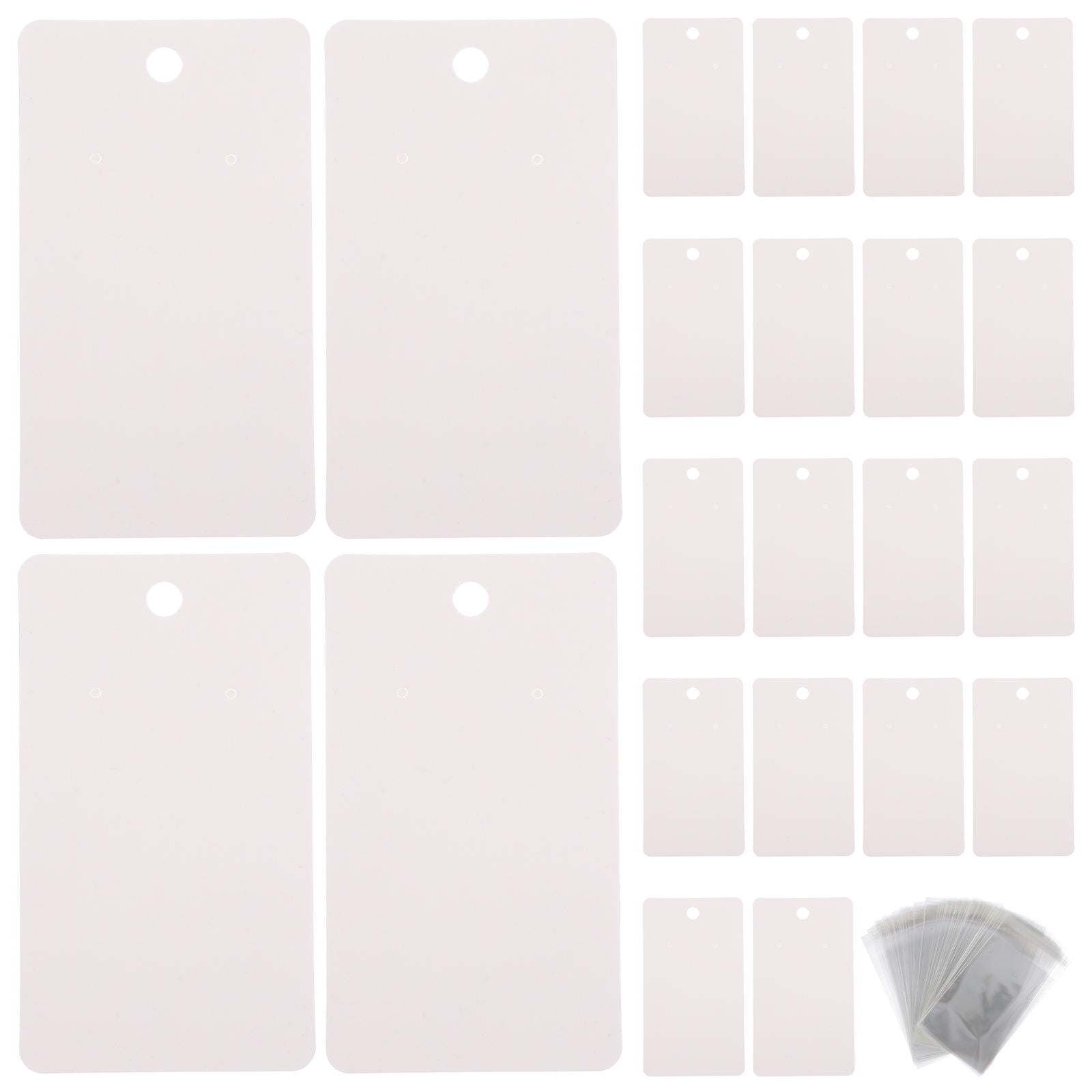 FRCOLOR Earring Display Cards with Precut Holes for Storage White ...