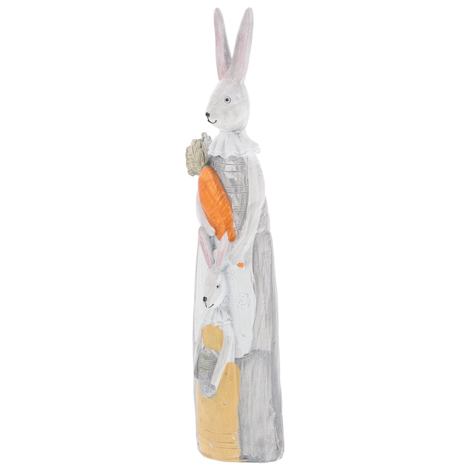 FRCOLOR Easter Bunny Figurine Bunny Statue with Little Rabbit Small ...