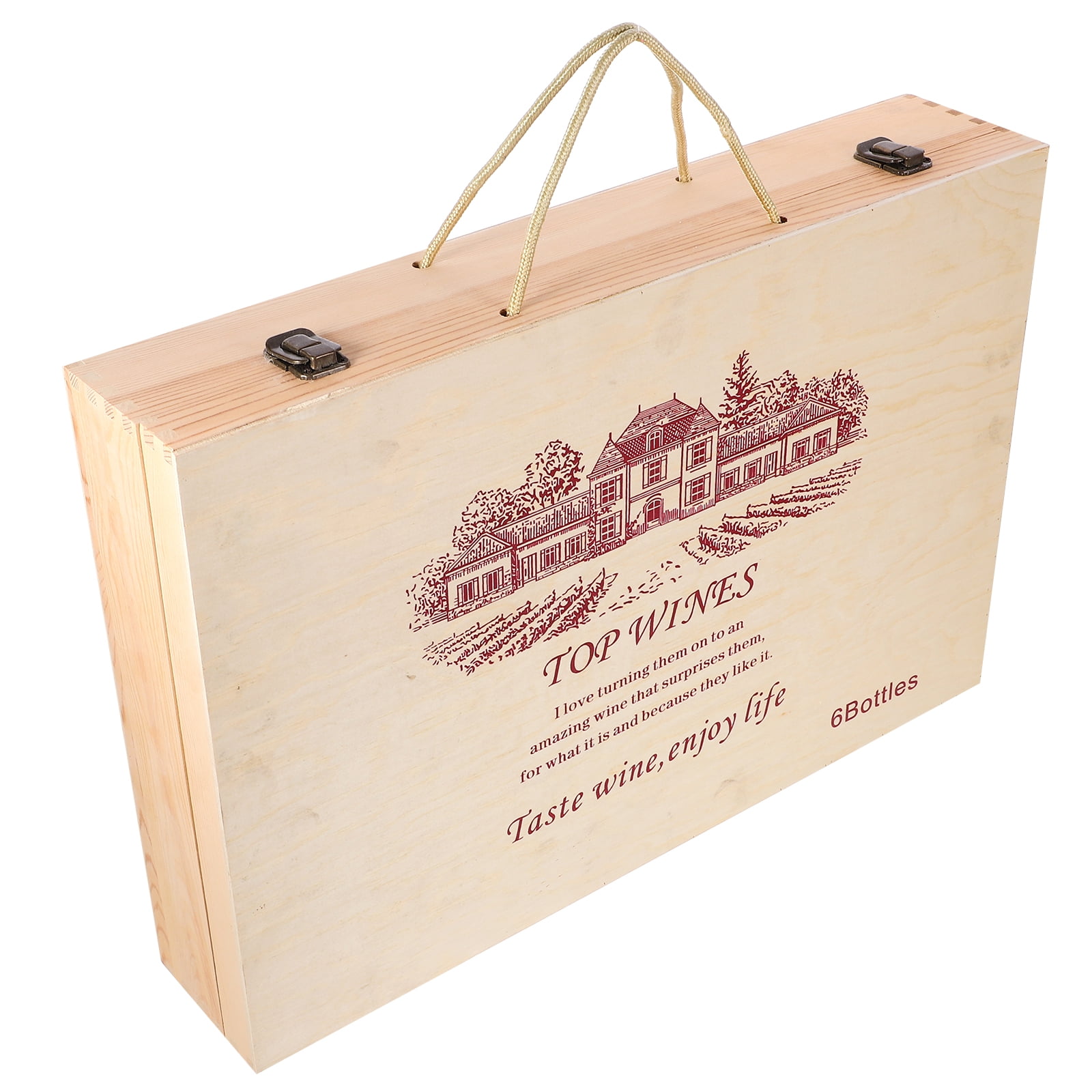 FRCOLOR Electric Six-pack Red Wine Box Wooden Red Wine Packaging Box 51 ...