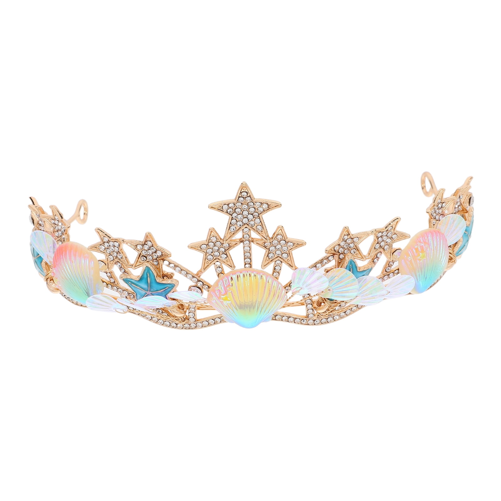 FRCOLOR Elegant Baroque Seashell Crown Princess Tiara Hairpiece Mermaid ...
