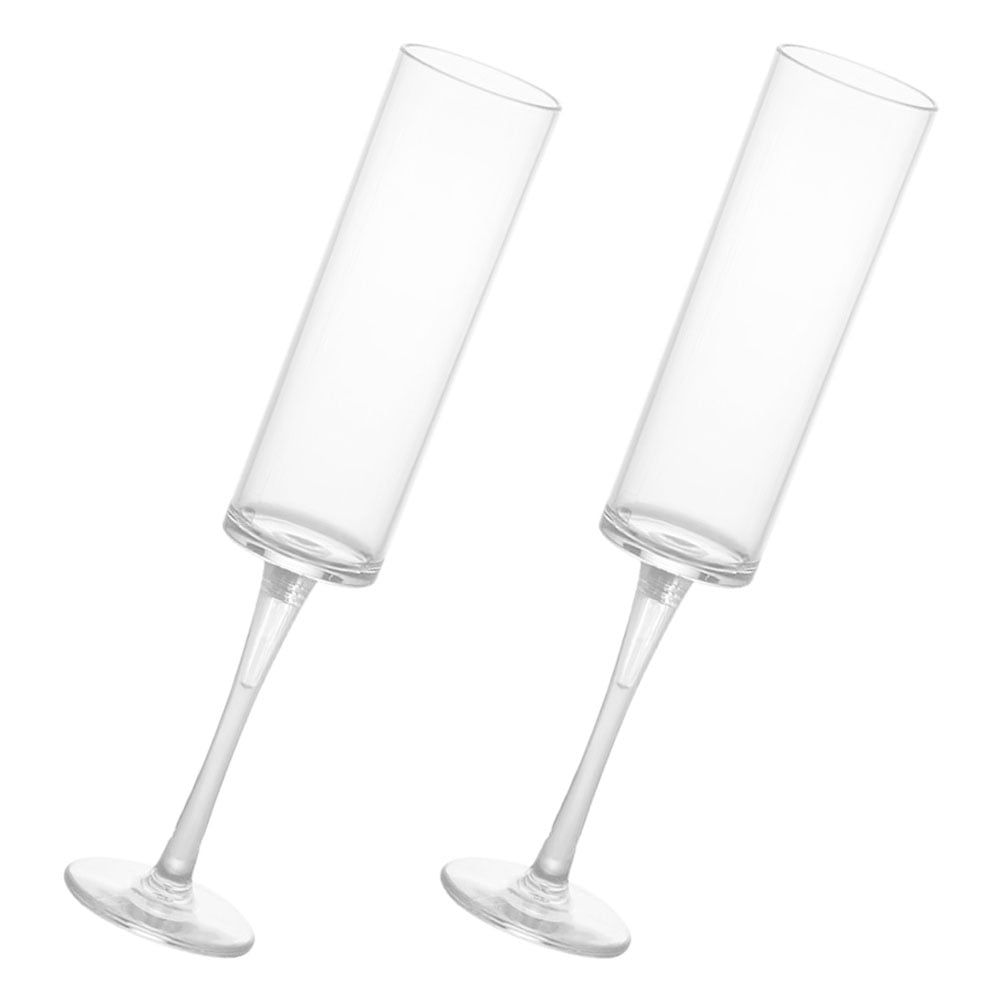 FRCOLOR Elegant Transparent Plastic Flutes for Kitchen with Stable ...