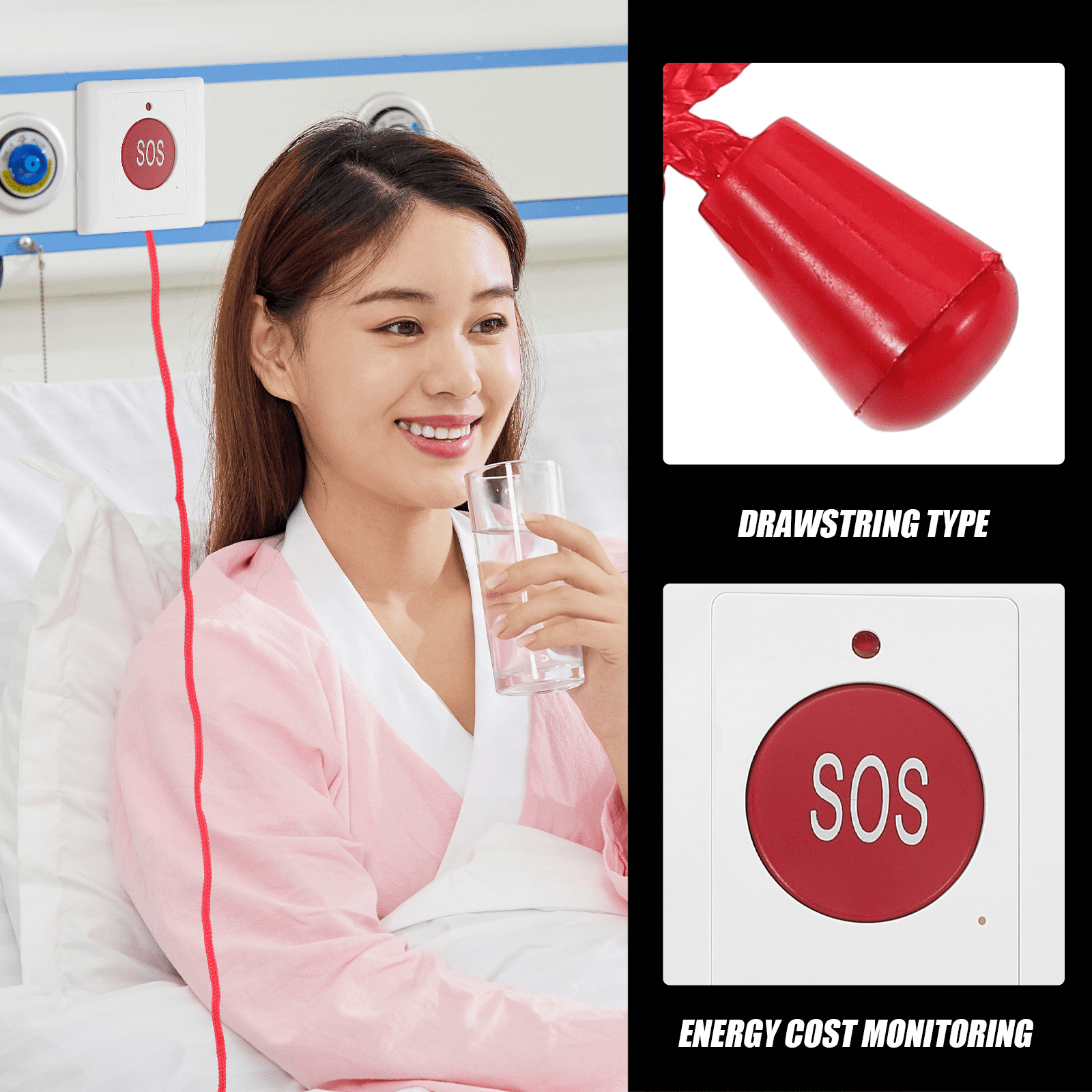 FRCOLOR Emergency Call Button Wall Mount Emergency Button For Elderly ...